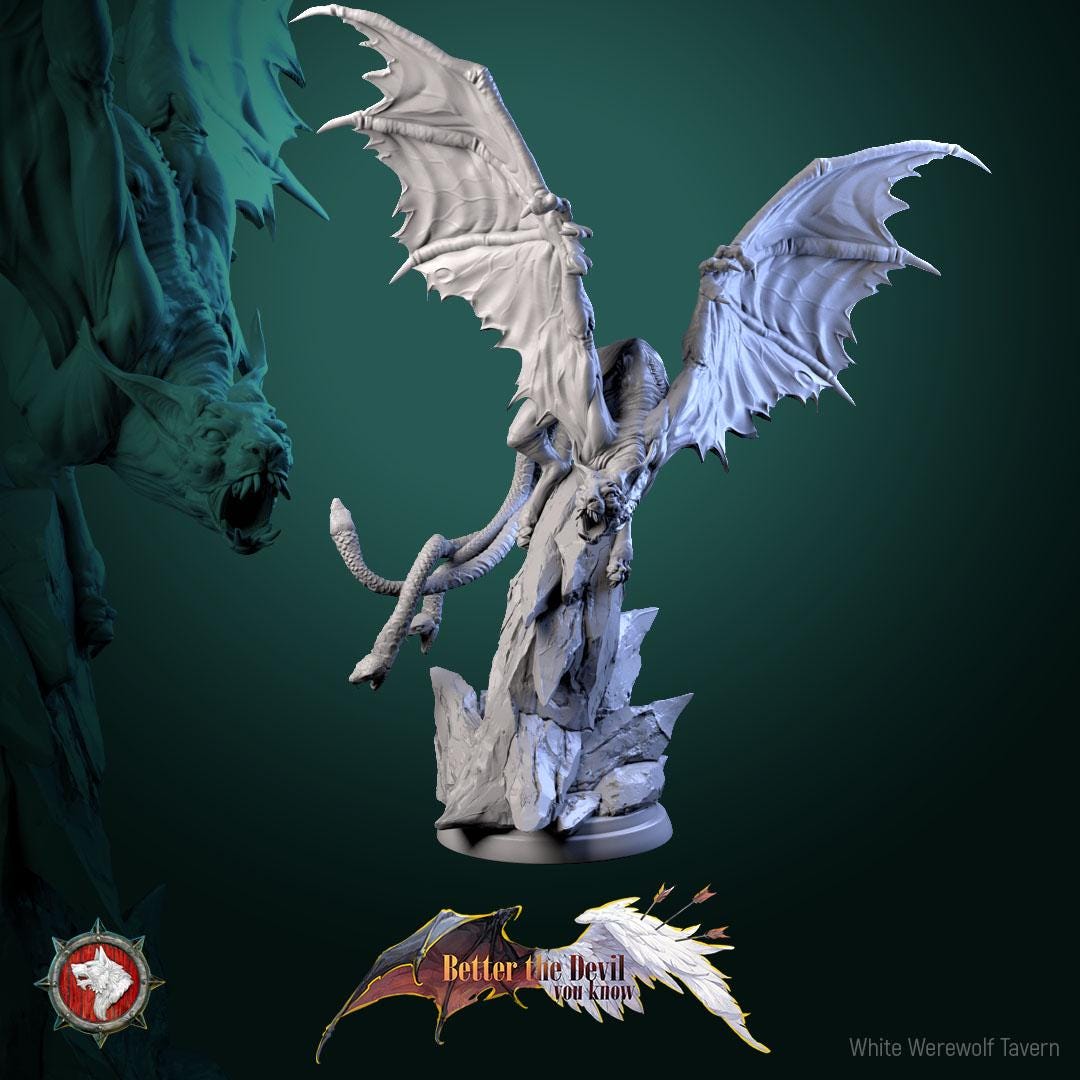 Winged Hellcat - Miniature for Dnd, DSA, Pathfinder - Figures With Base ...