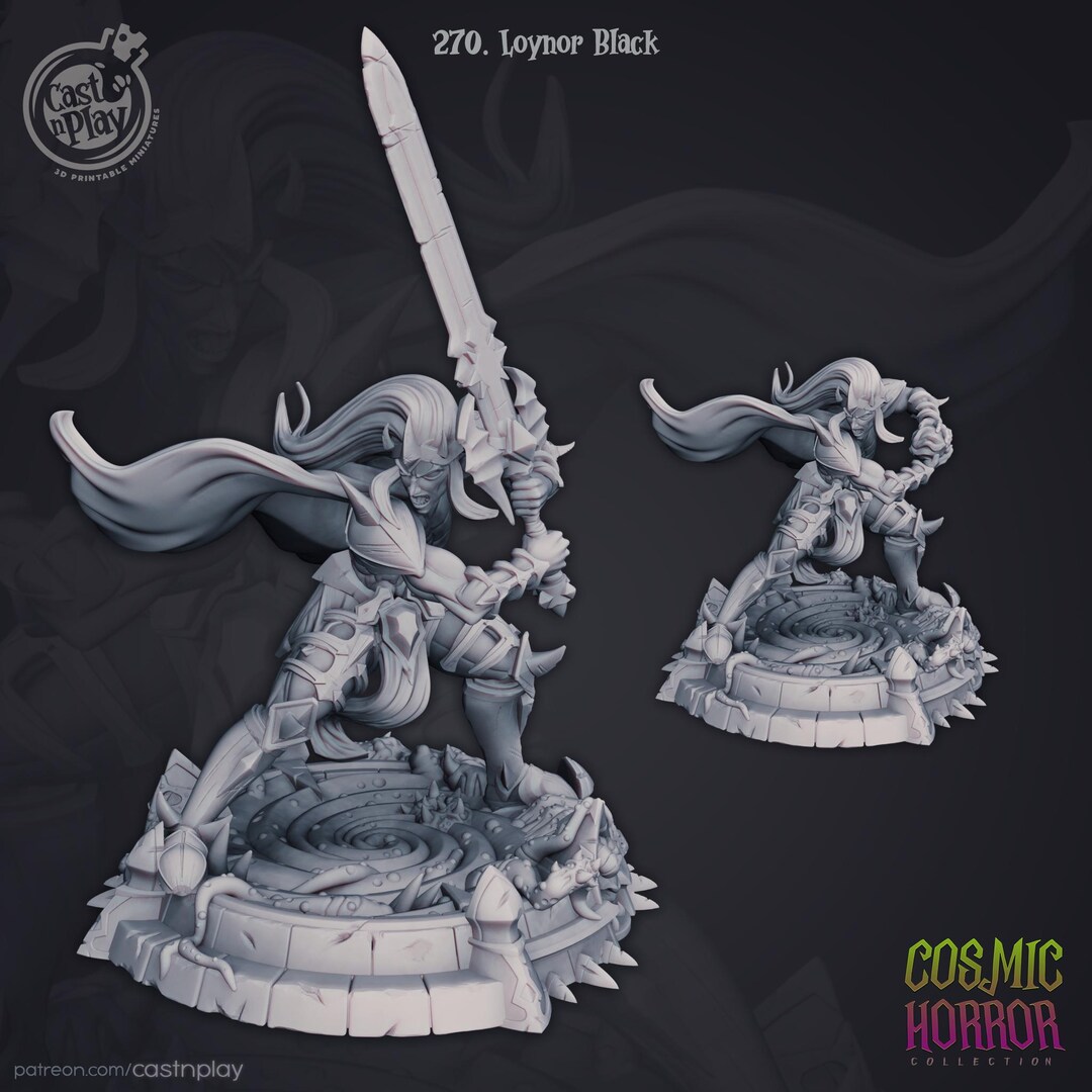 Greatsword Warrior With Cape, Sword, Spell - Loynor Black - Cosmic ...