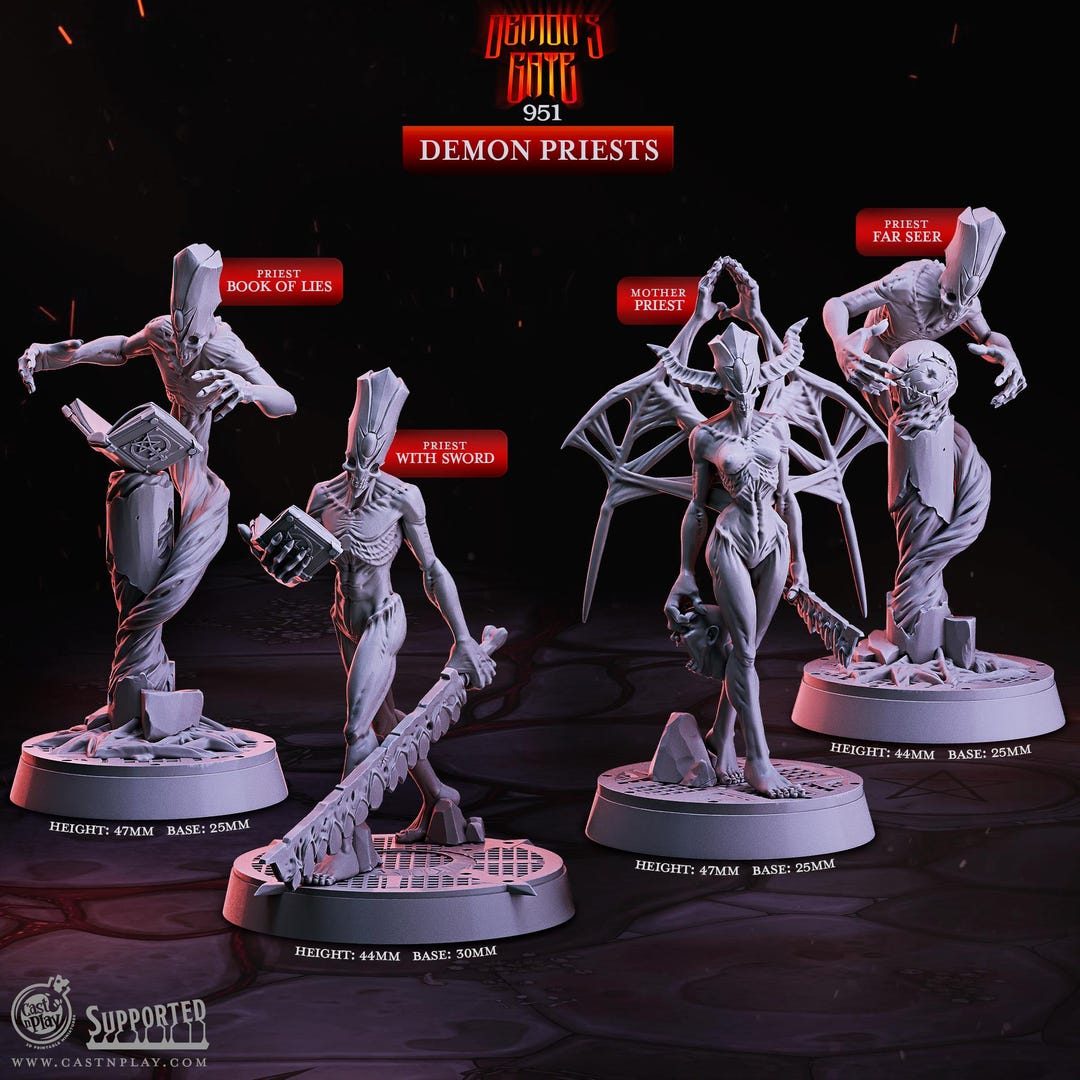 Demon Priests - Miniature for Dnd, DSA, Pathfinder - 28 Mm, 32 Mm ...