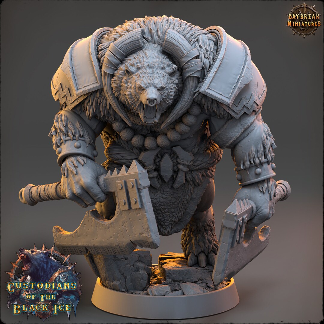 Bear Cleaver Dukso Miniature for Dnd, DSA, Pathfinder 28 Mm, 32 Mm ...