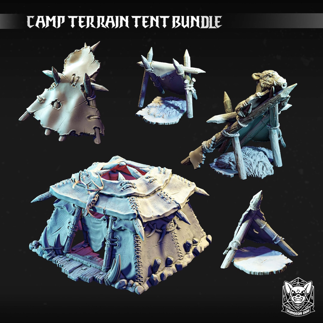 Camp Tents Bundle Resin Miniature Tabletop Dnd DSA and RPG Miniature 28 ...