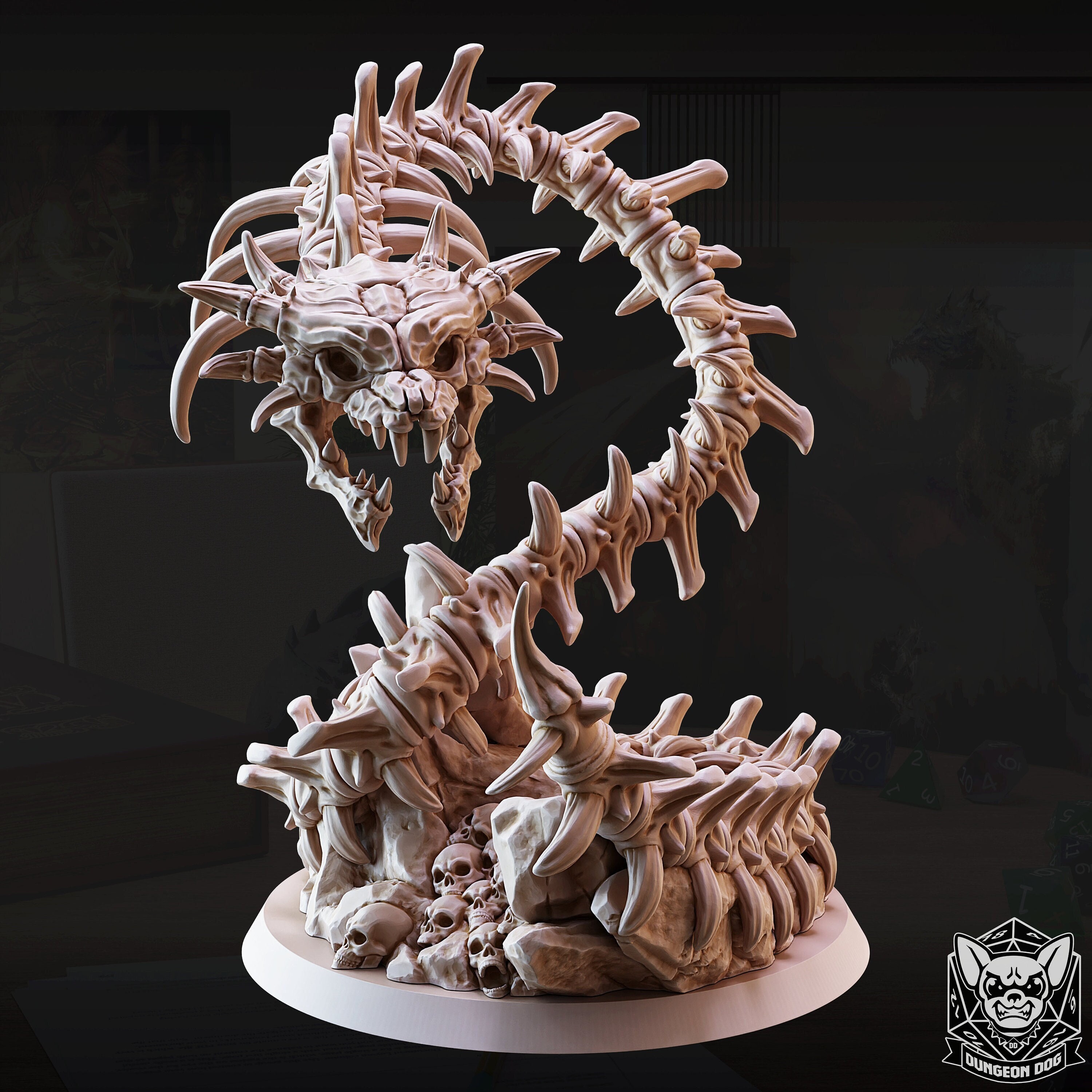 Bone Naga - Miniature for D&D, DSA, Pathfinder - 28 Mm, 32 Mm, 36 Mm ...
