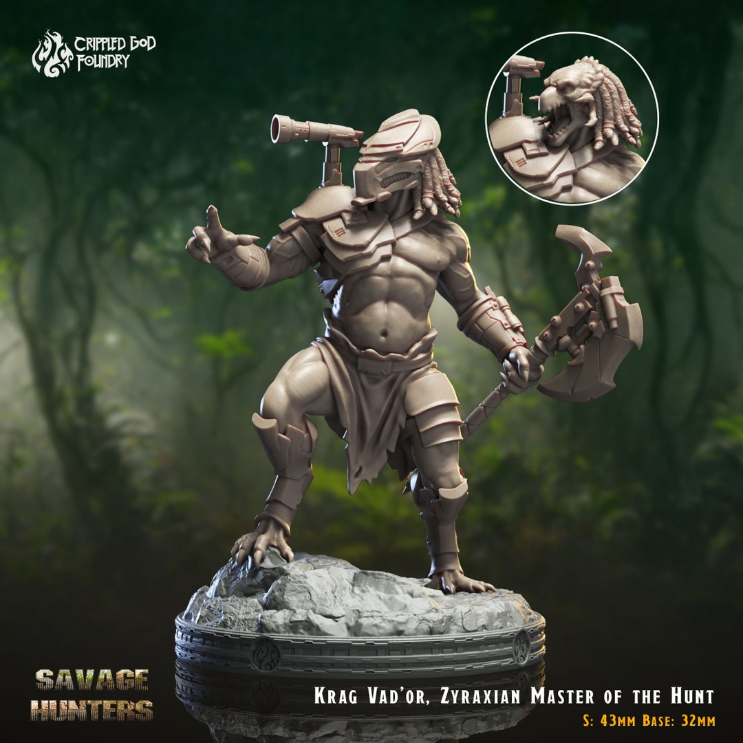 Krag Vad’or, Zyraxian Master of the Hunt - Predator Miniature for Dnd ...