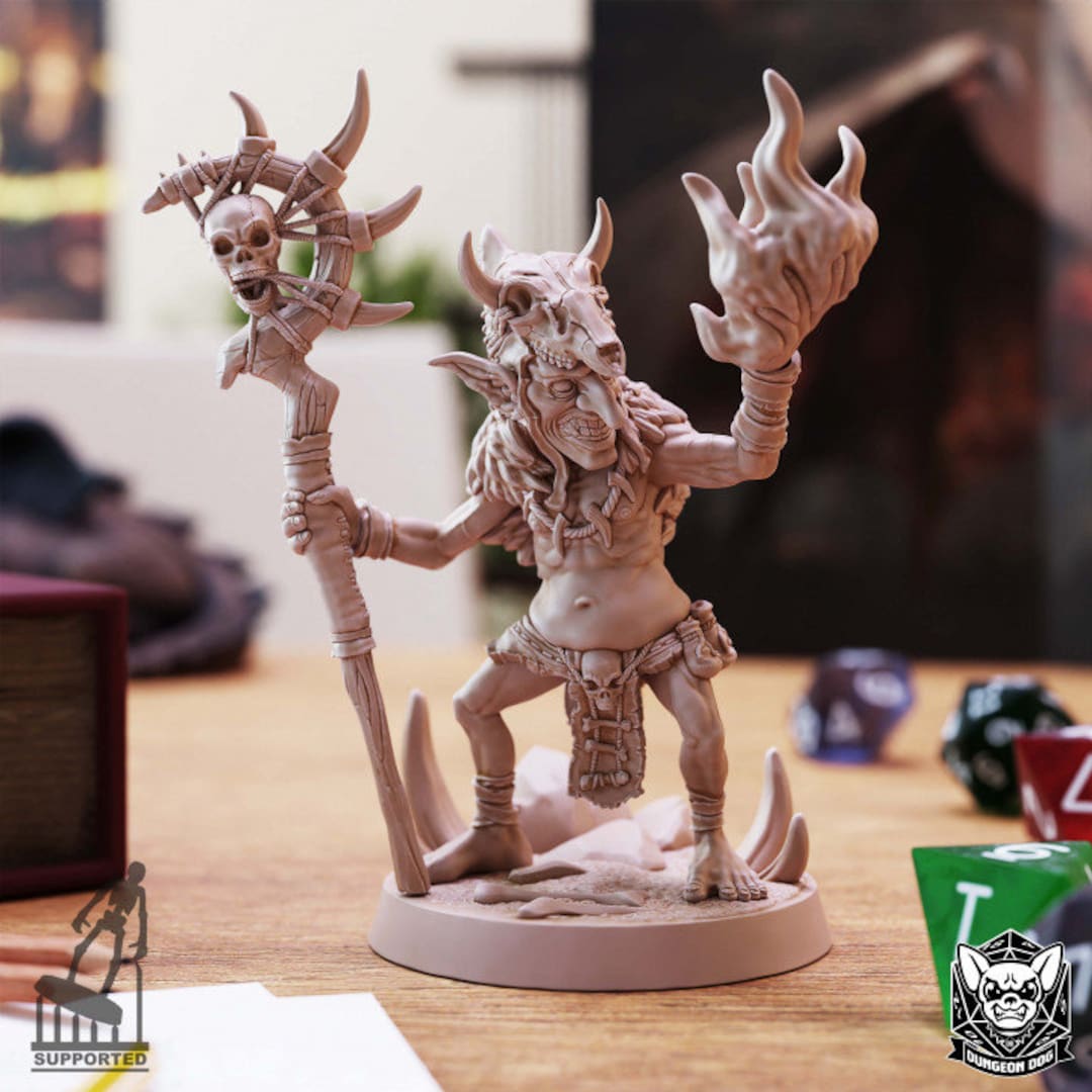 Goblin Shaman Miniature for Dnd, DSA, Pathfinder 28 Mm, 32 Mm, 36 Mm ...