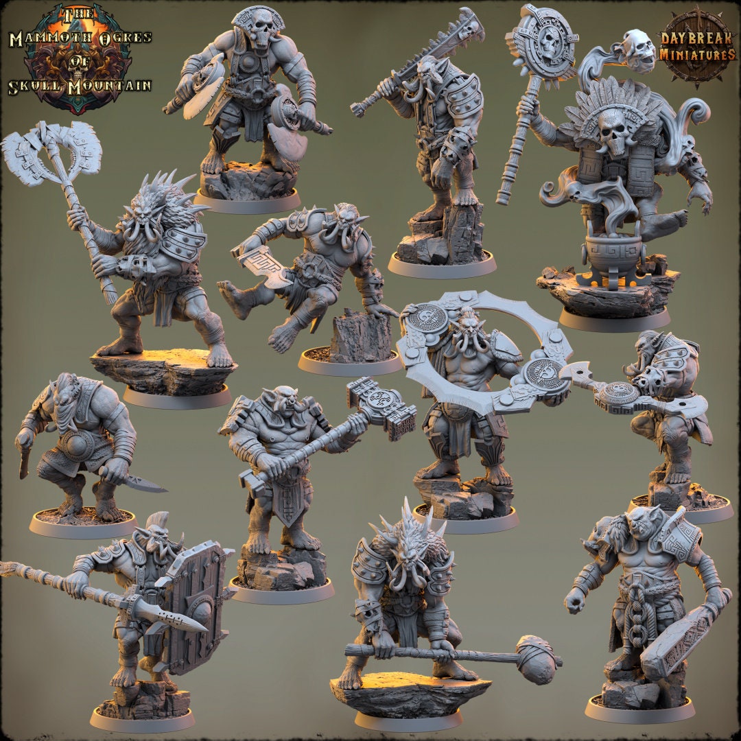 Ogre- the Mammoth Ogres of Skull Mountain - COMPLETE PACK - Tabletop ...