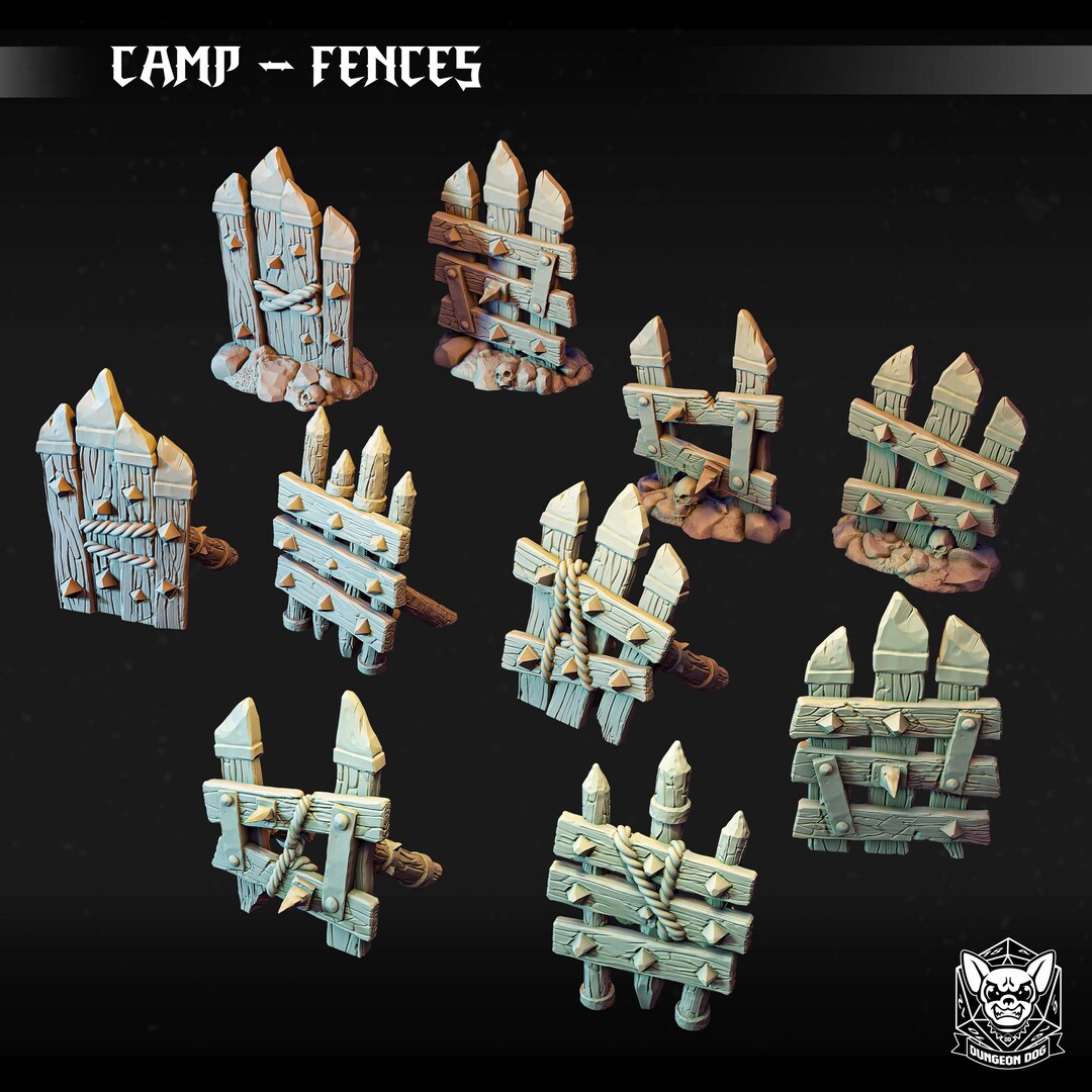 Camp Fences Resin Miniature Tabletop Dnd DSA and RPG Miniature 28 Mm ...