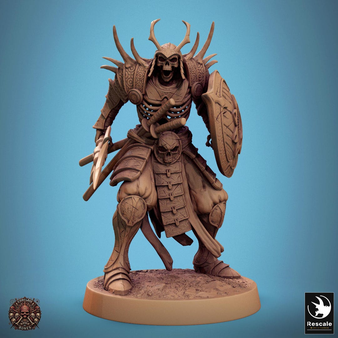 Oriental Skeleton Spearshieldangry- Miniature for Dnd, DSA, Pathfinder ...