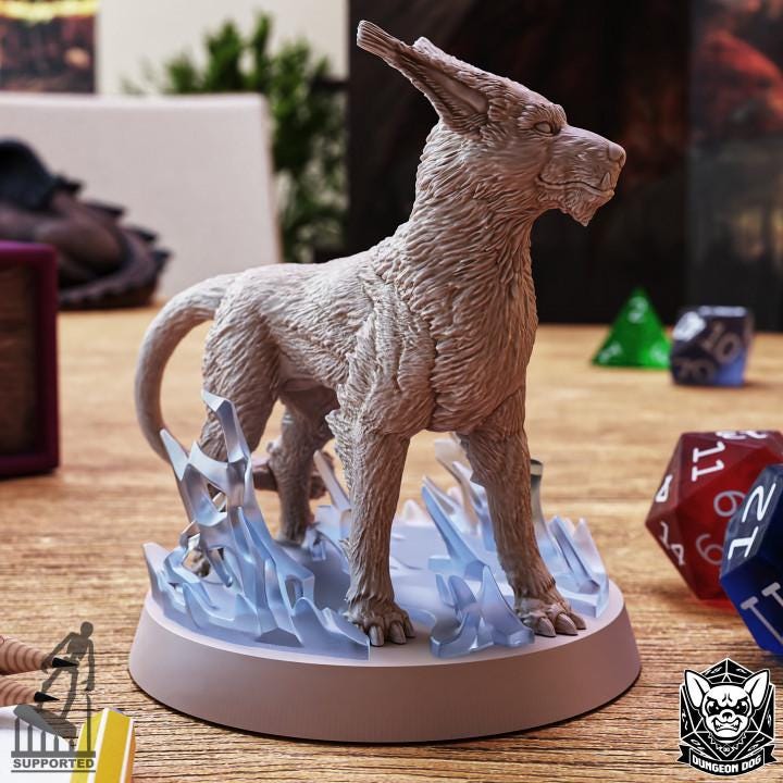 Blink-dog-a - Miniature for Dnd, DSA, Pathfinder, RPG Tabletop Figure ...
