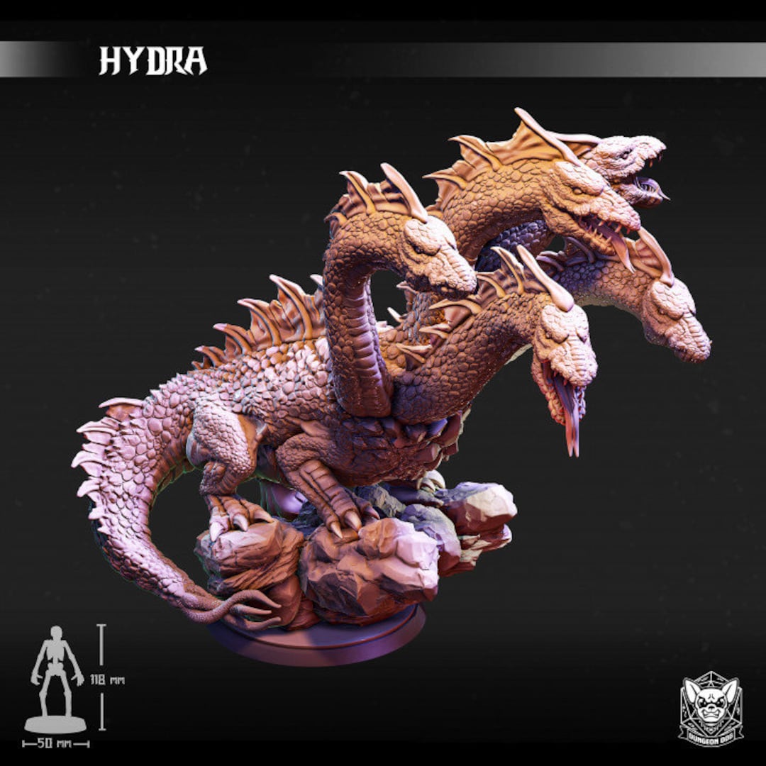 Hydra 5-headed Zombie Hydra Monster for Dnd DSA Pathfinder - Etsy