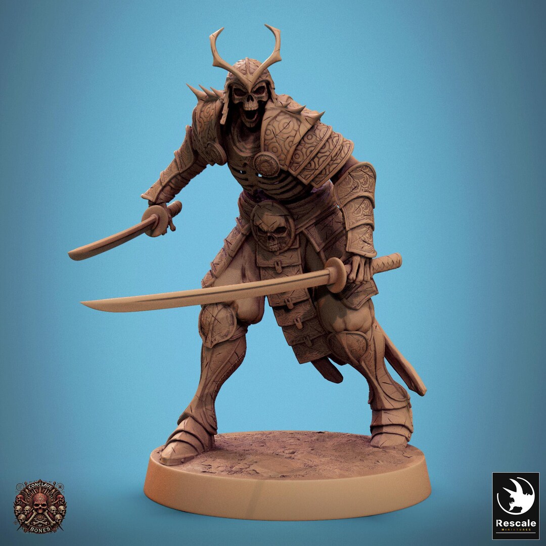 Oriental Skeleton Dualswordready- Miniature for Dnd, DSA, Pathfinder ...