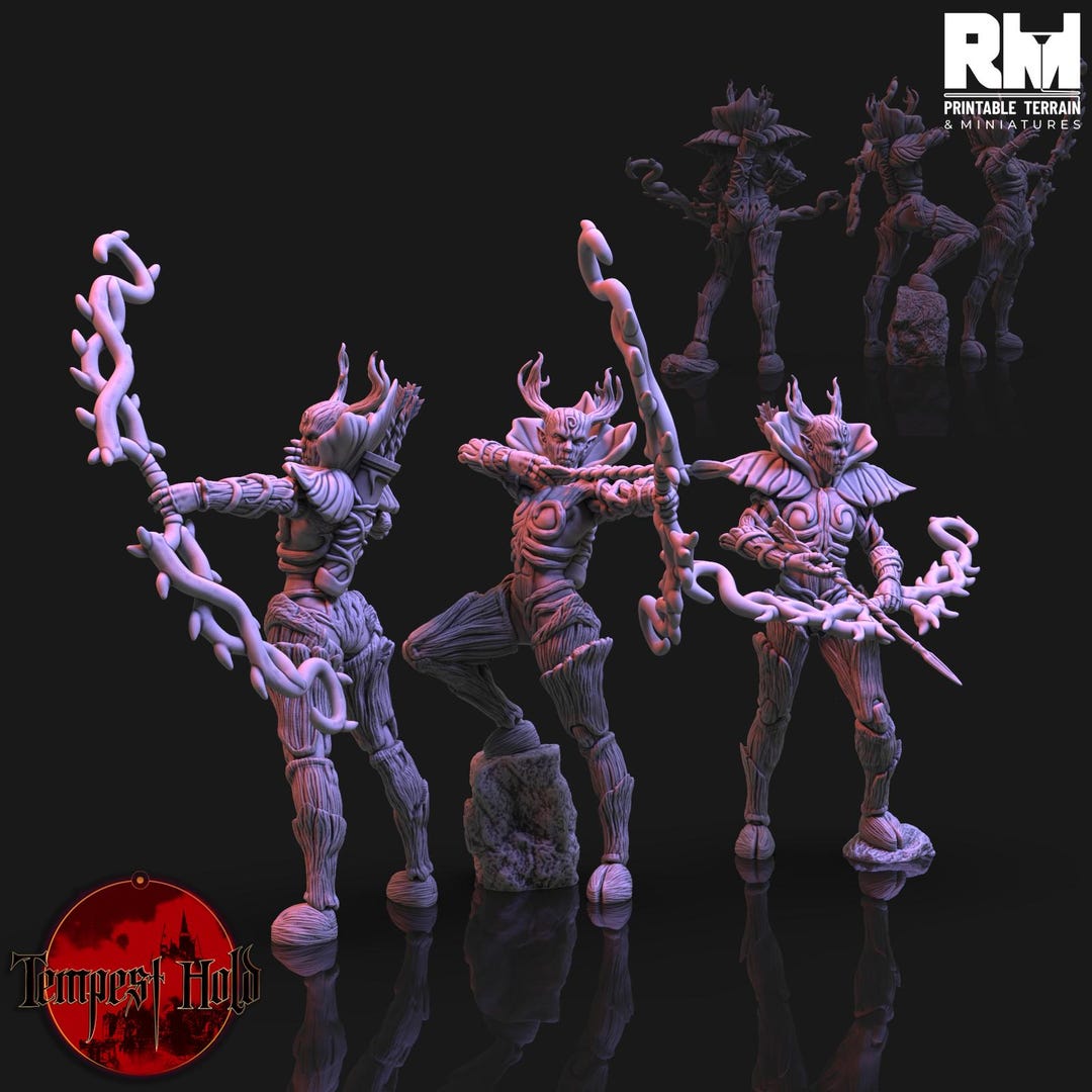 Dryad Archers Miniature for Dnd, DSA, Pathfinder 28 Mm, 32 Mm Resin ...
