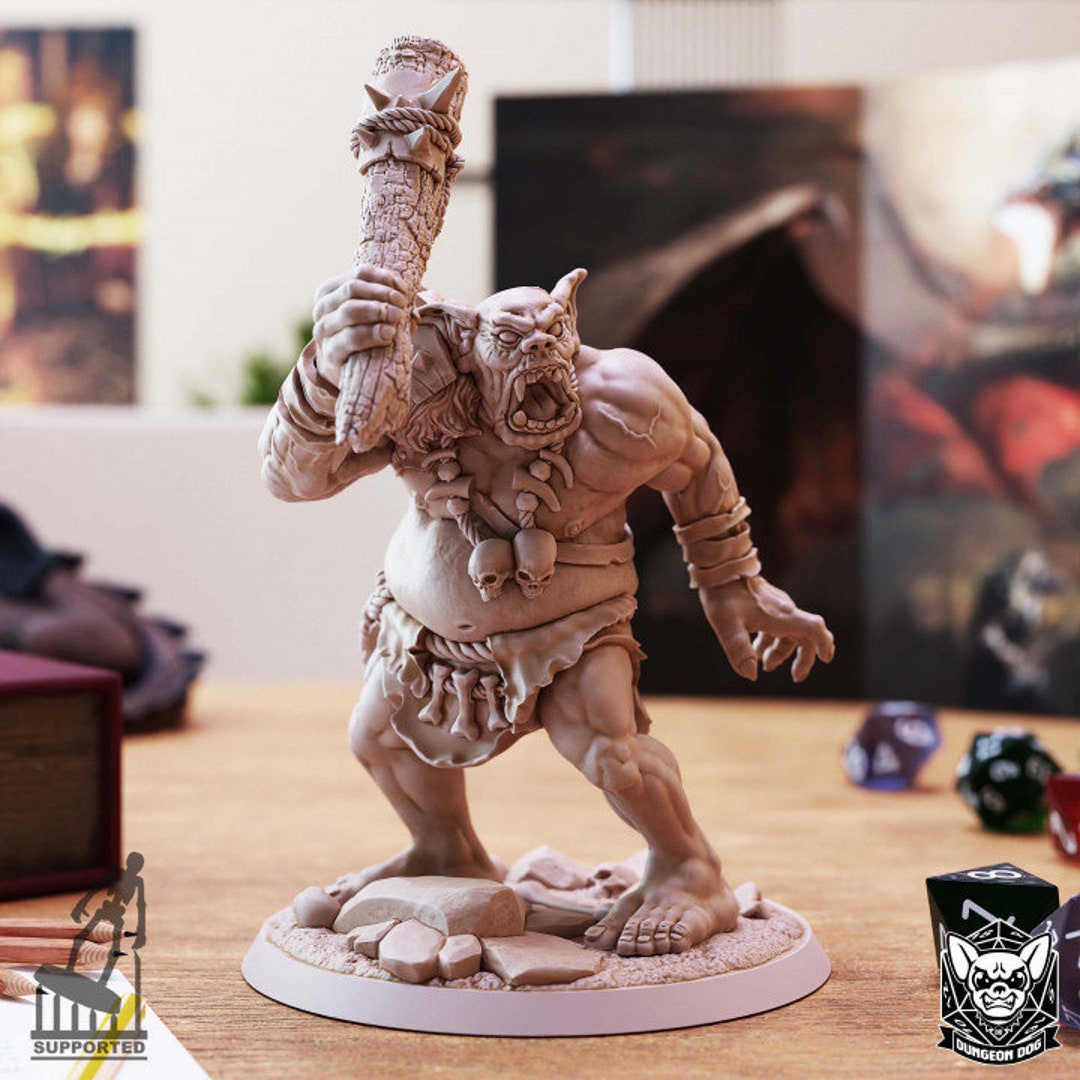 Ogre With Club - Resin Miniature - Tabletop Dnd DSA and RPG Miniature ...