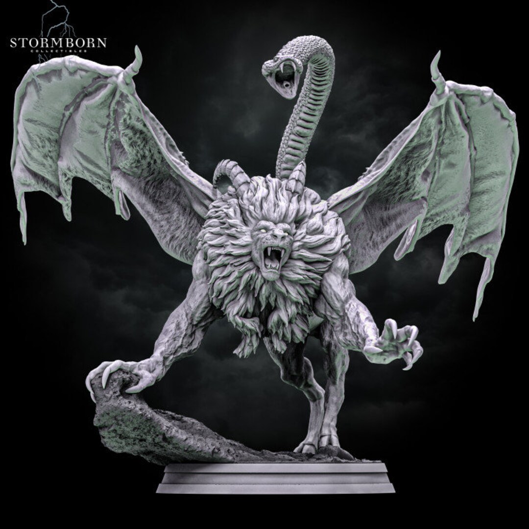 Chimera by Stormborn Collectibles Tabletop Dnd Miniature 32 Mm, 75 Mm ...