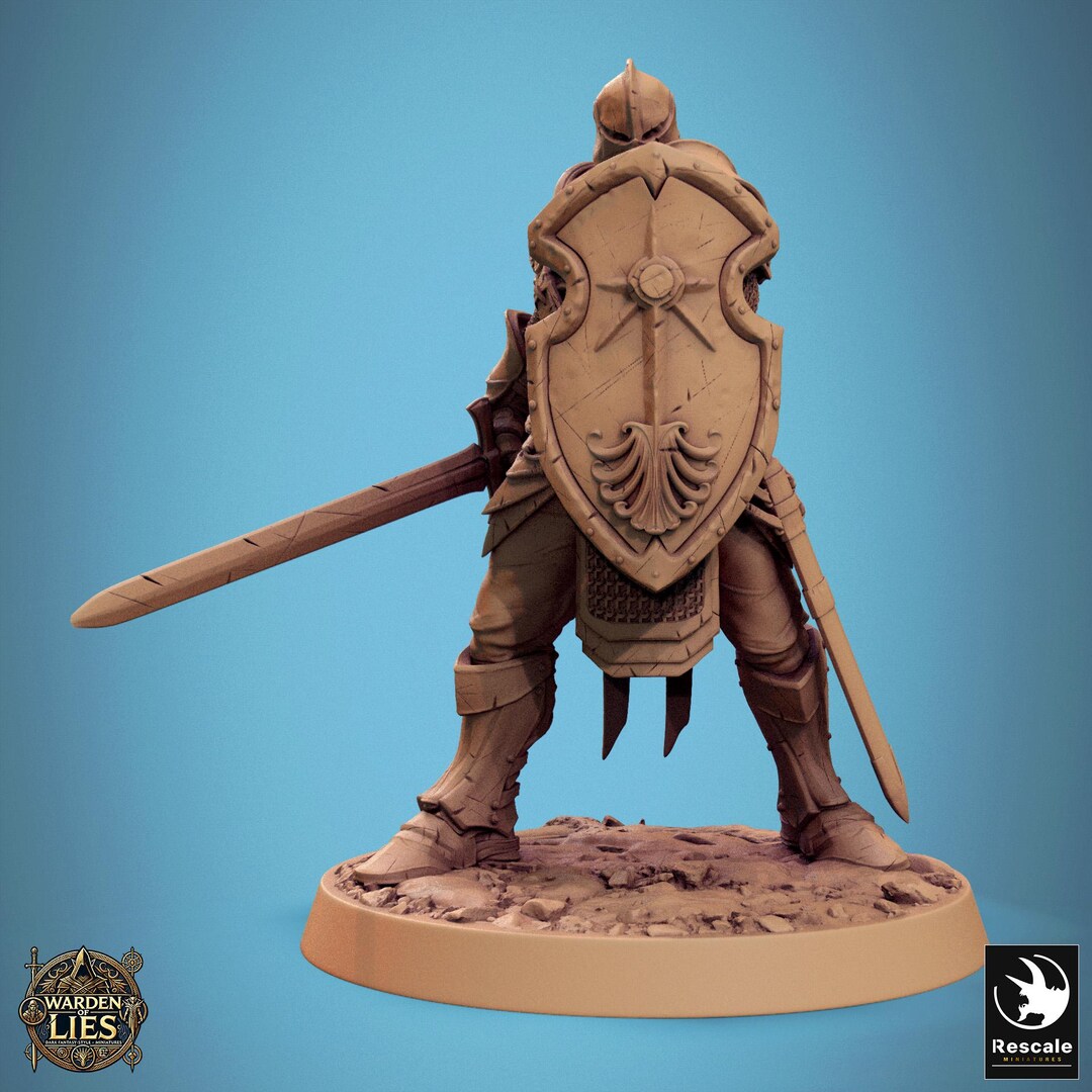 Knight of Valor Stand - Miniature for Dnd, DSA, Pathfinder, RPG Tabletop Figure - Sword, Shield ...