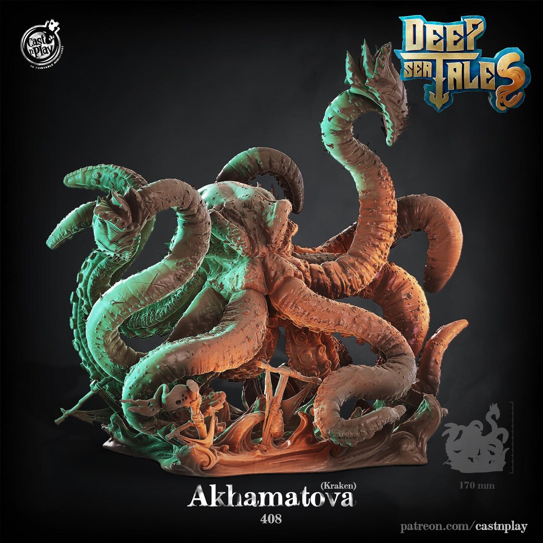 Akhamatova - Kraken Miniature for Dnd, DSA, Pathfinder, Tabletop RPG ...
