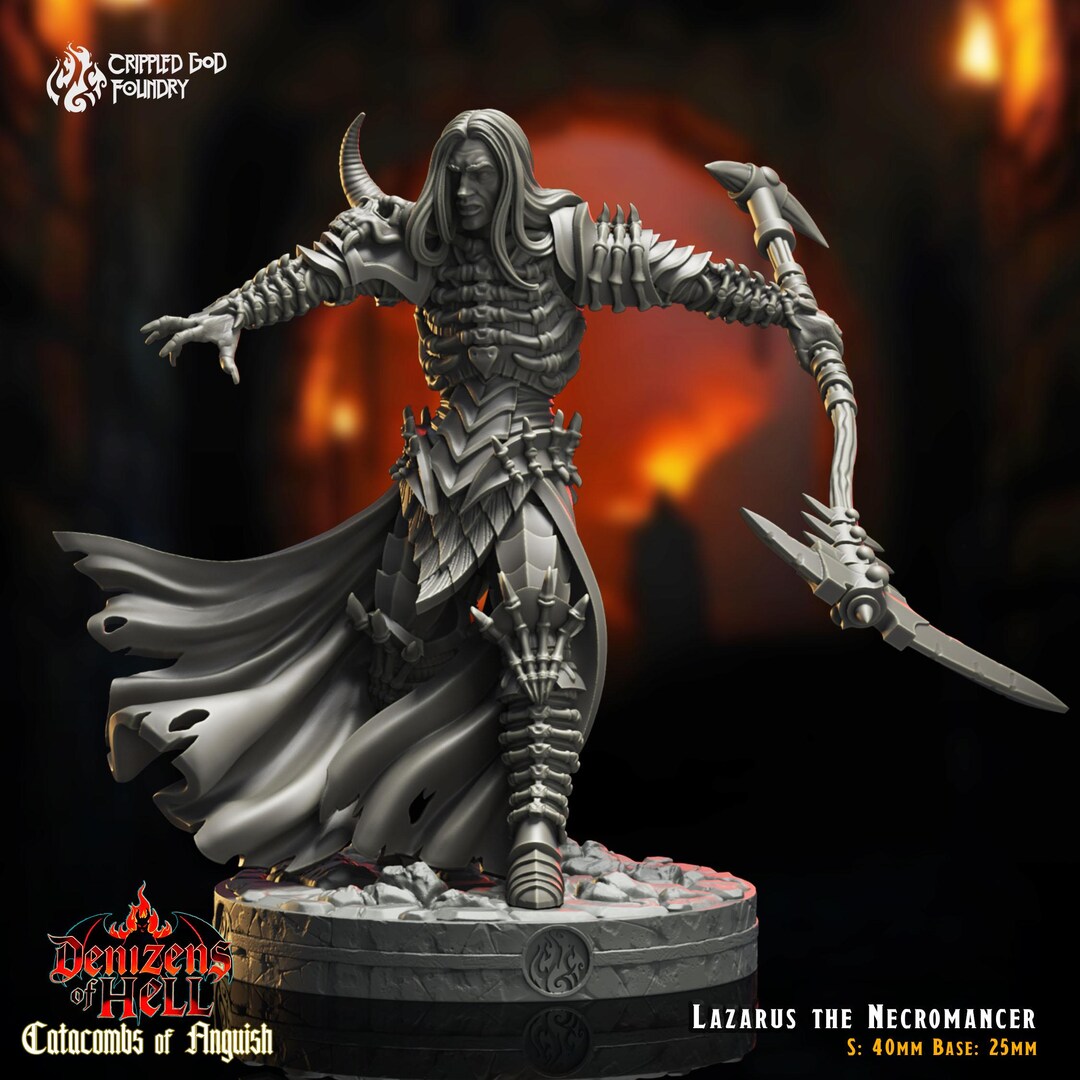 Lazarus the Necromancer Miniature for Dnd, DSA, Pathfinder 28 Mm, 32 Mm ...