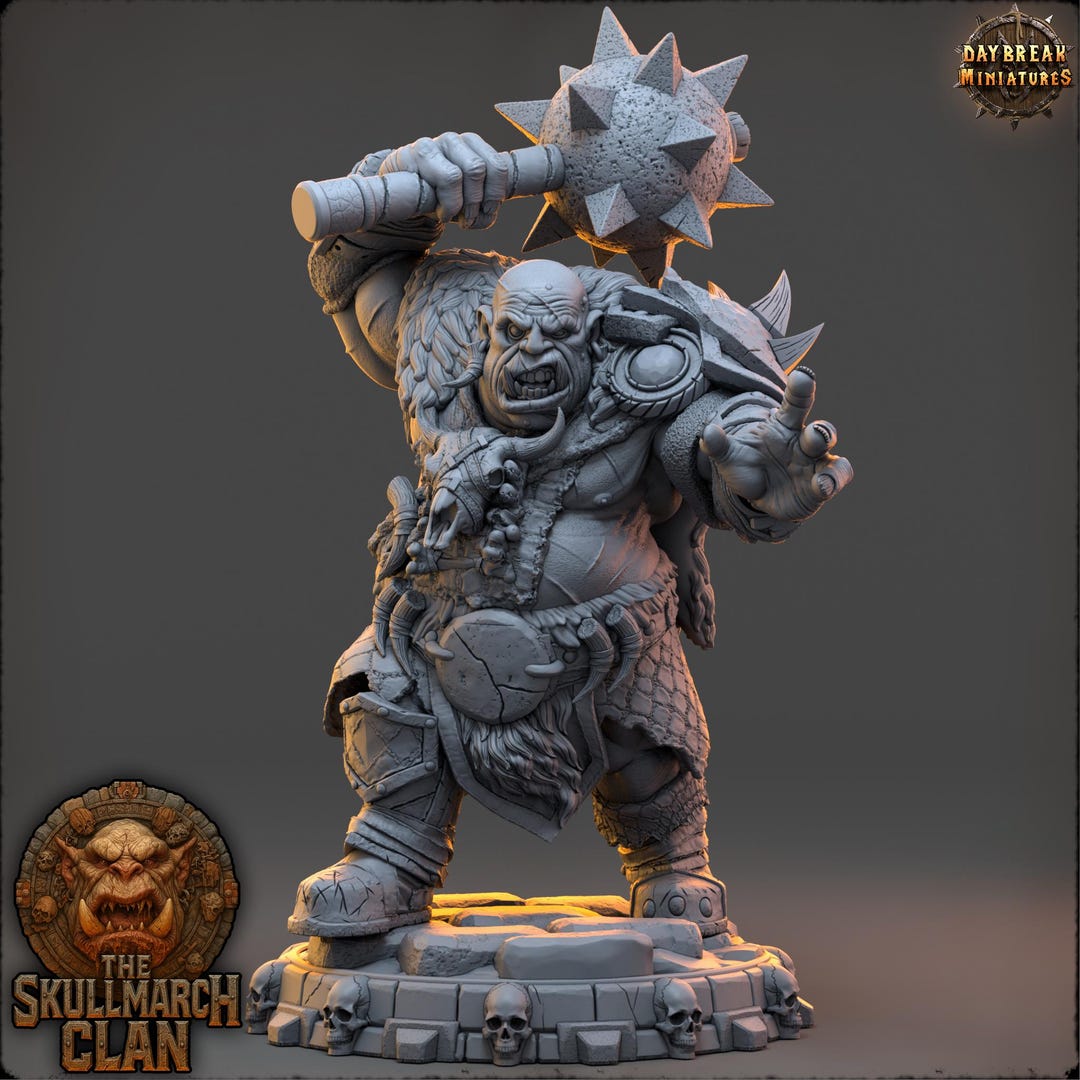 Marnok Cursebearer- Giant Ogre Battle Warlock Miniature for Dnd, DSA ...