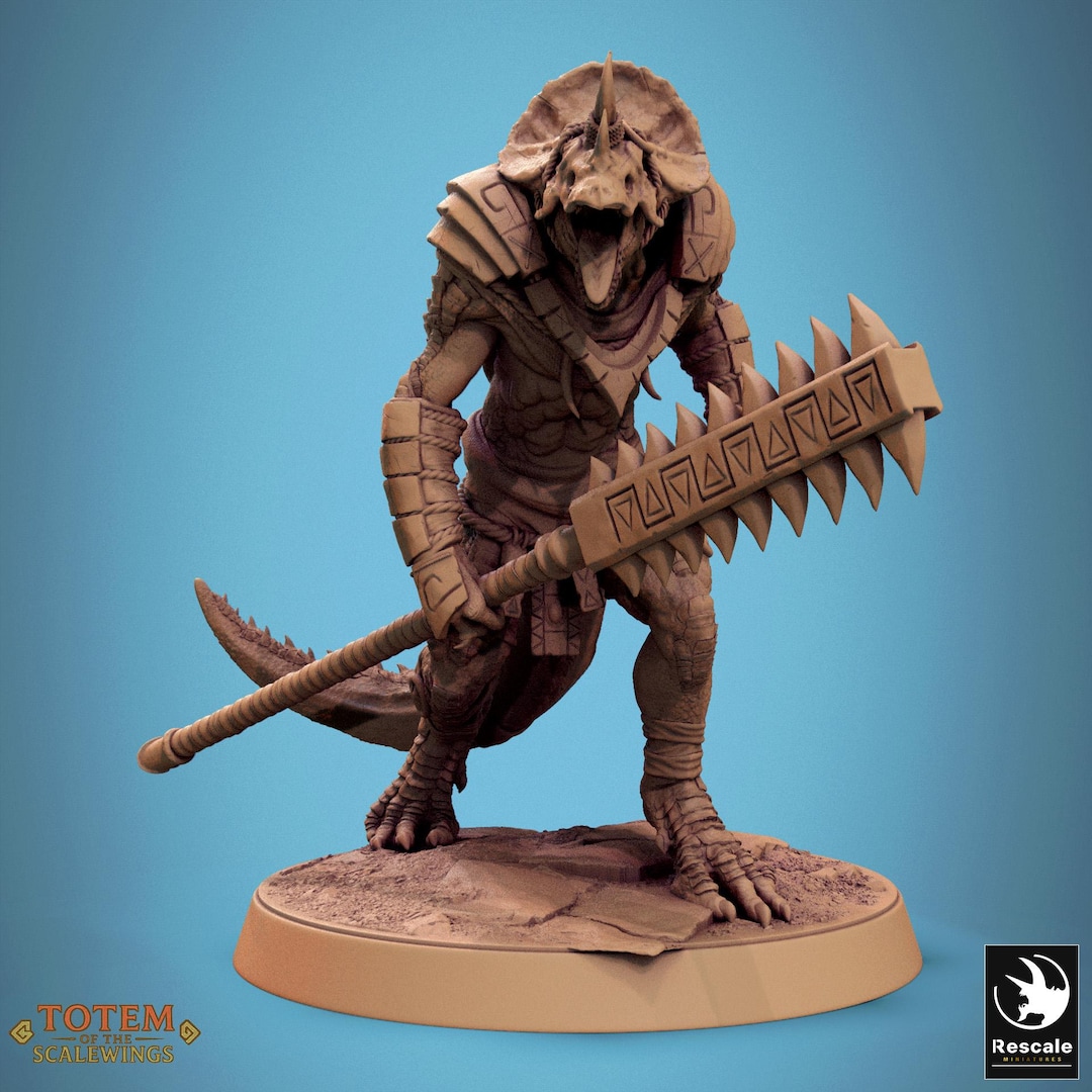 Lizard Grimscale Patrol - Lizardfolk Fighter Miniature for Dnd, DSA ...