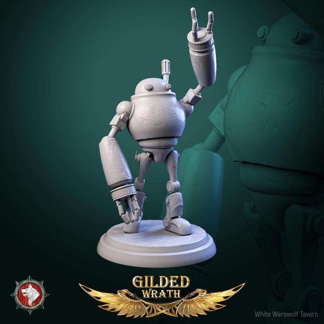 Scrap Bot 3 V2 - Miniature for Dnd, DSA, Pathfinder - Figures With Base ...