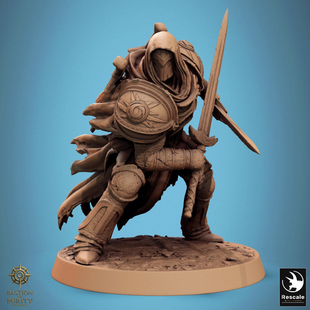 Silent Sentinel Dual Sword Guard – Human Fighter Miniature for Dnd, DSA ...
