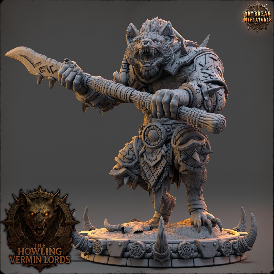 Gnoll Barbarian With Spear- Throzz Blood-maw - the Howling Vermin Lord ...