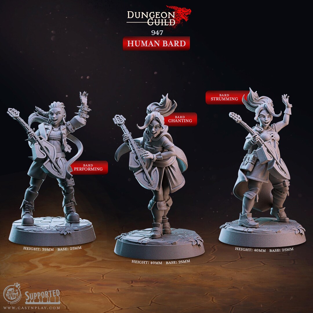 Bard - Miniature for Dnd, DSA, Pathfinder - 28 Mm, 32 Mm, Figure With ...