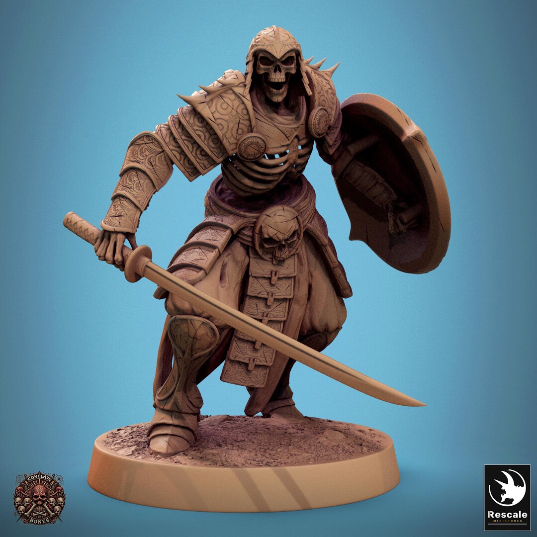Oriental Skeleton Swordshieldcharge- Miniature for Dnd, DSA, Pathfinder ...
