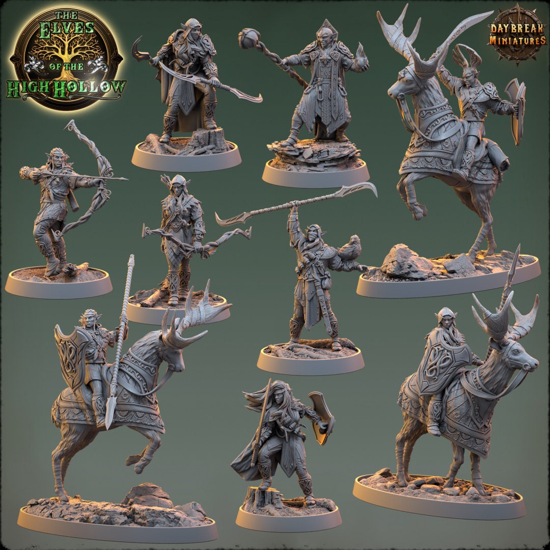 The Elves of the High Hollow - COMPLETE PACK - 9 Elf Tabletop Dnd ...