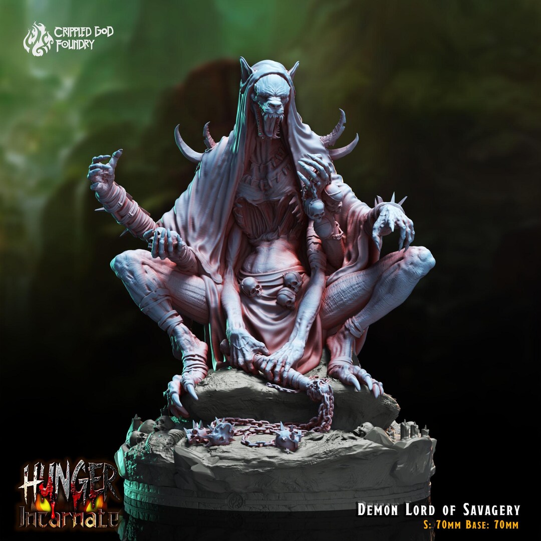 Demon Lord of Savagery - Miniature for Dnd, DSA, Pathfinder - 28 Mm, 32 ...
