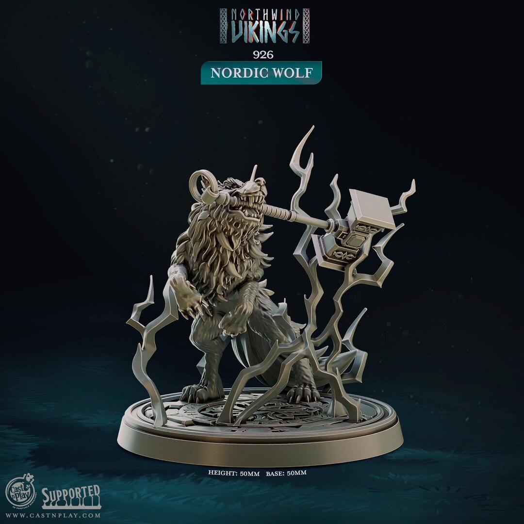 Nordic Wolf Miniature for Dnd, DSA, Pathfinder 28 Mm, 32 Mm, Figure ...