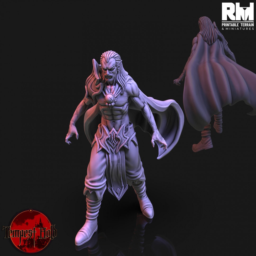 Vampire Blood Mage Miniature for Dnd, DSA, Pathfinder 28 Mm, 32 Mm ...