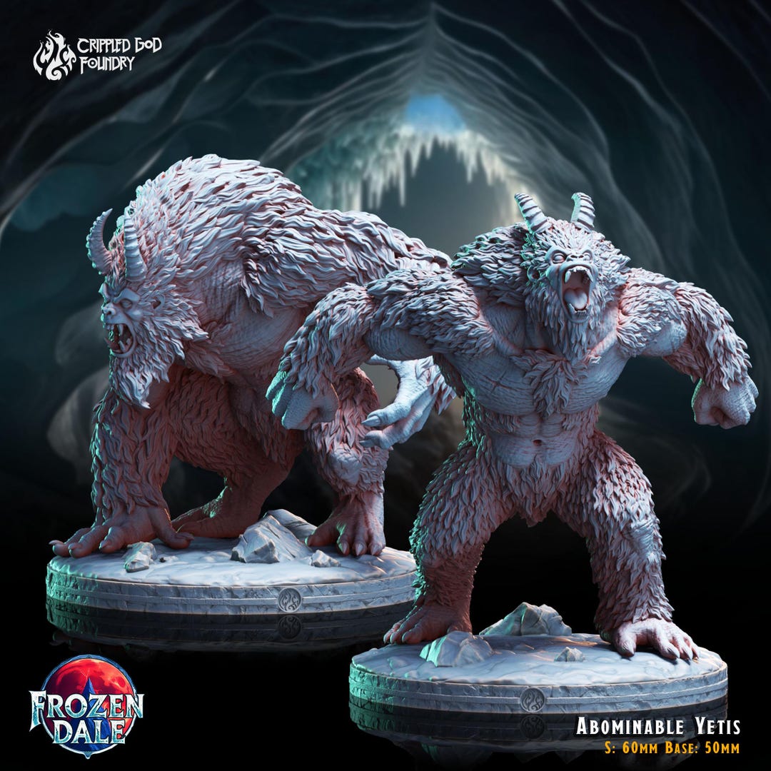 Abominable Yetis Miniature for Dnd, DSA, Pathfinder 28 Mm, 32 Mm ...
