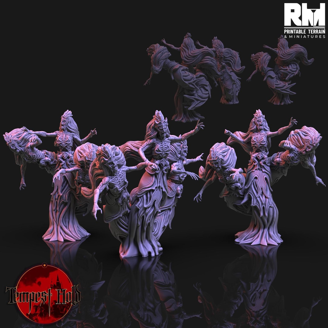 Ghostly Spirits Miniature for Dnd, DSA, Pathfinder 28 Mm, 32 Mm Resin ...
