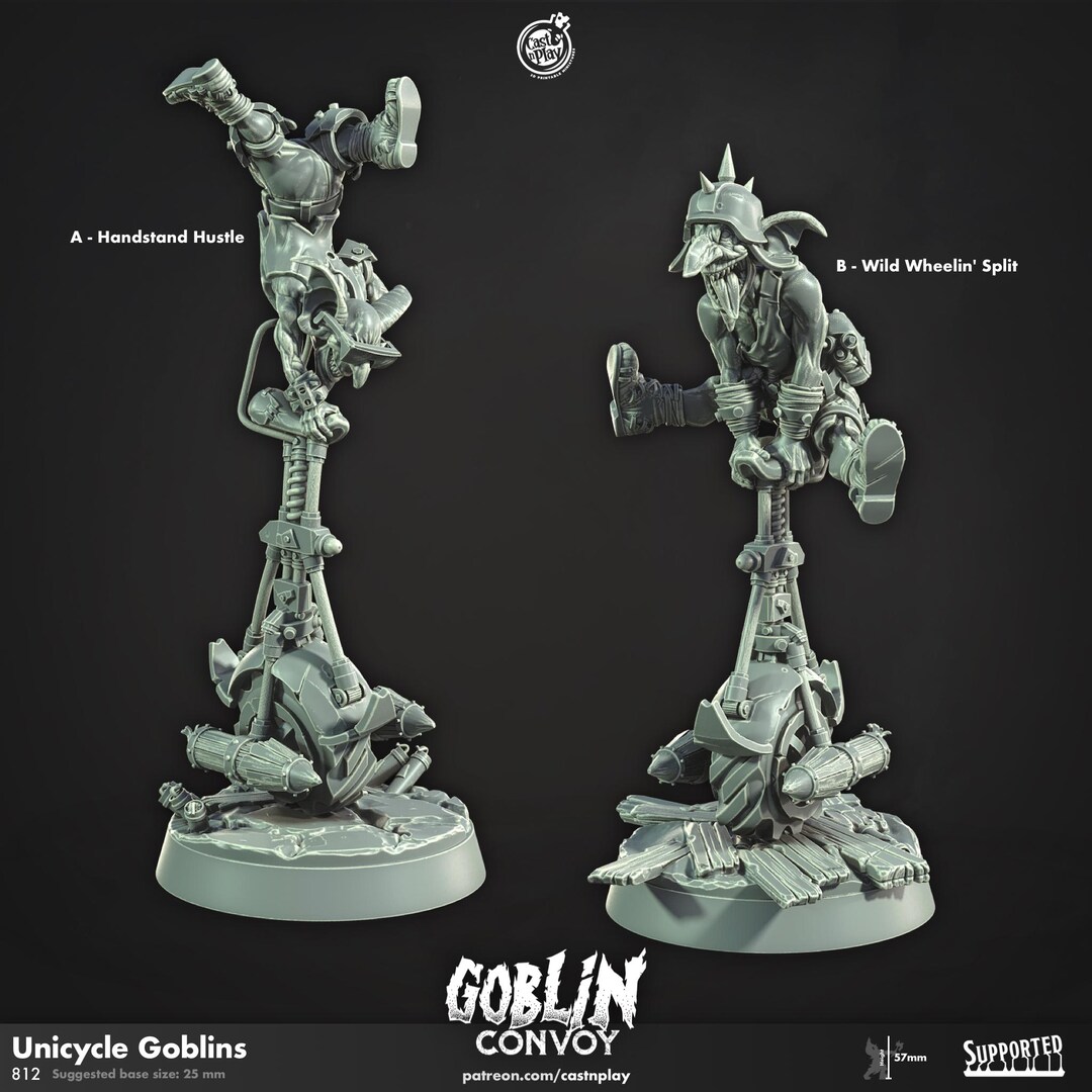 Unicycle Goblins - Miniature for Dnd, DSA, Pathfinder - 28 Mm, 32 Mm ...