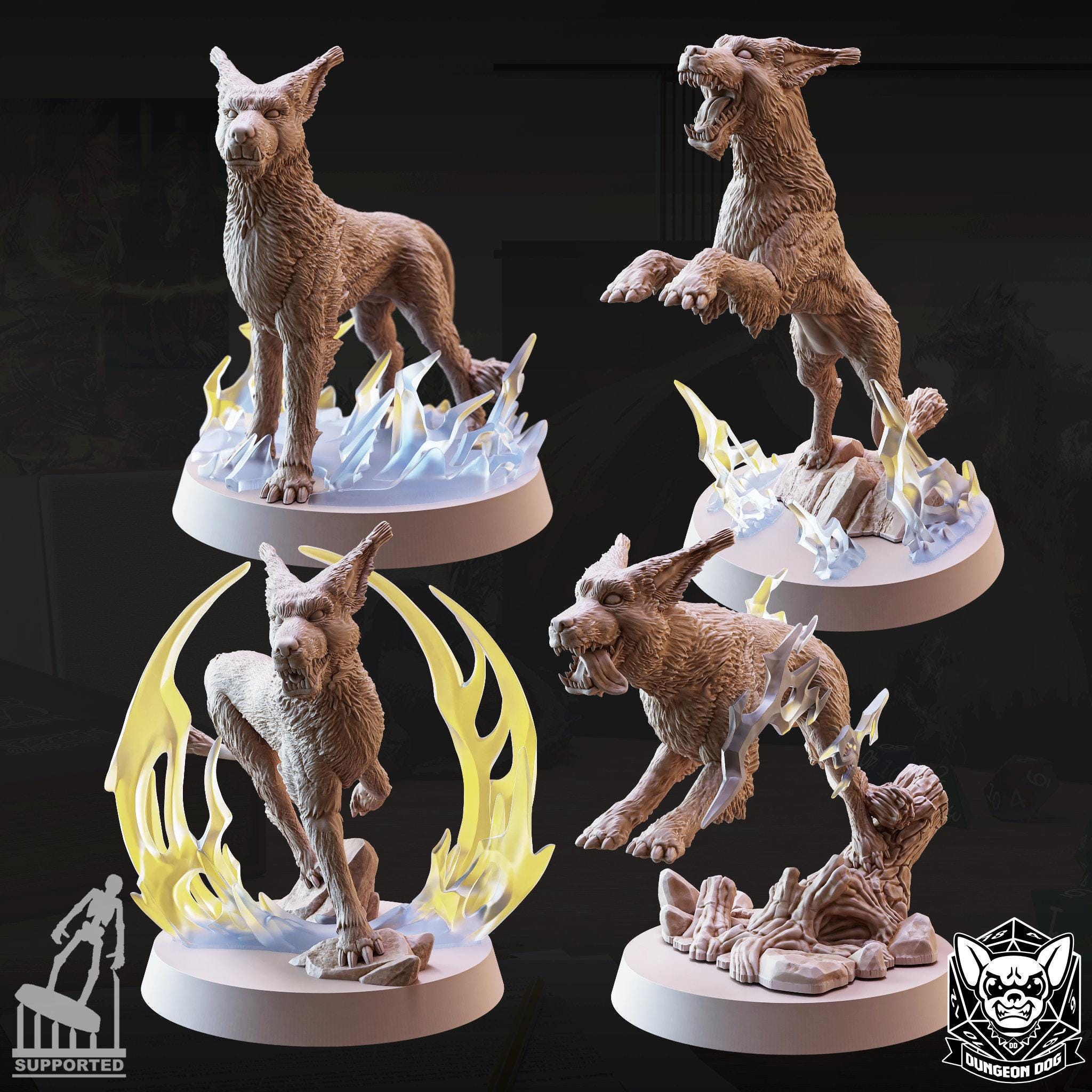 Blink-dog - 4 Miniatures Bundle for Dnd, DSA and RPG Tabletop Games ...
