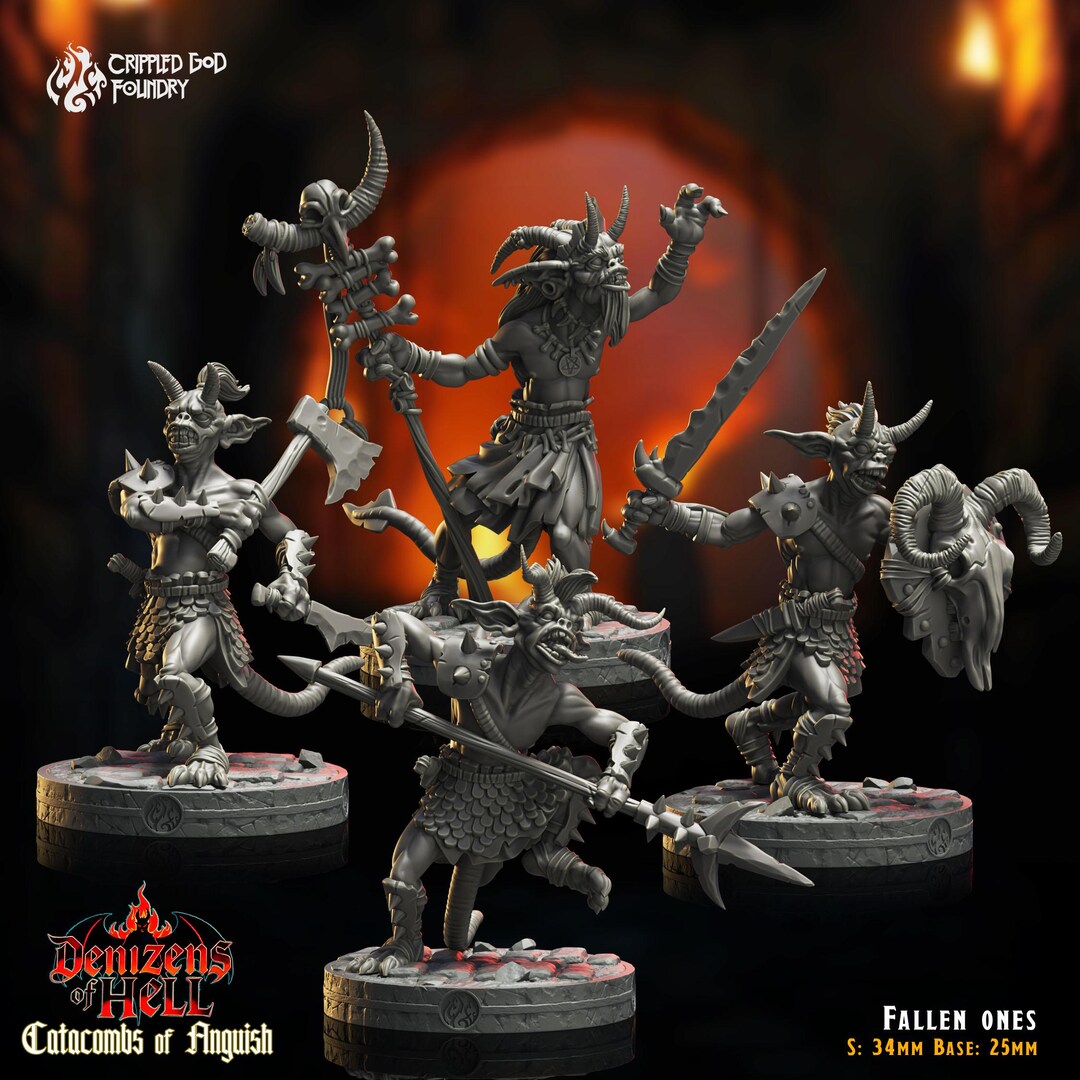 Fallen Ones Miniature for Dnd, DSA, Pathfinder 28 Mm, 32 Mm, Figure ...