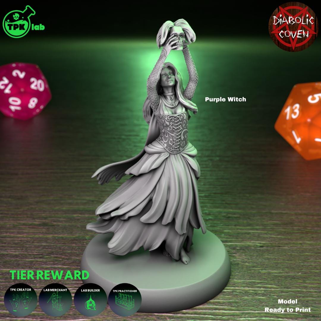 Purple Witch - Miniature for Dnd, DSA, Pathfinder, RPG Tabletop Figure ...