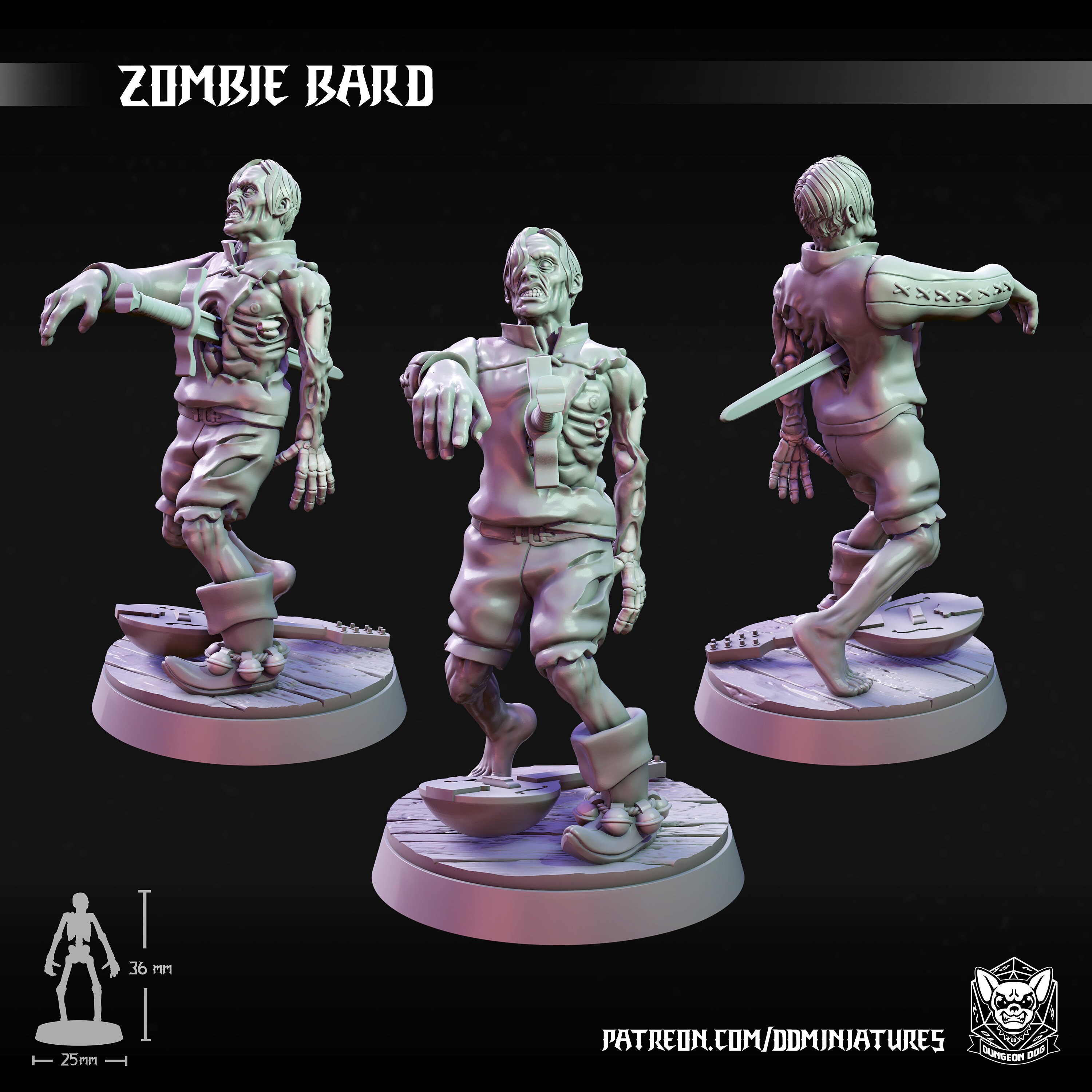 Zombie Army, Undead Horde 8 Miniatures for Dnd, DSA, RPG Tabletop Games ...
