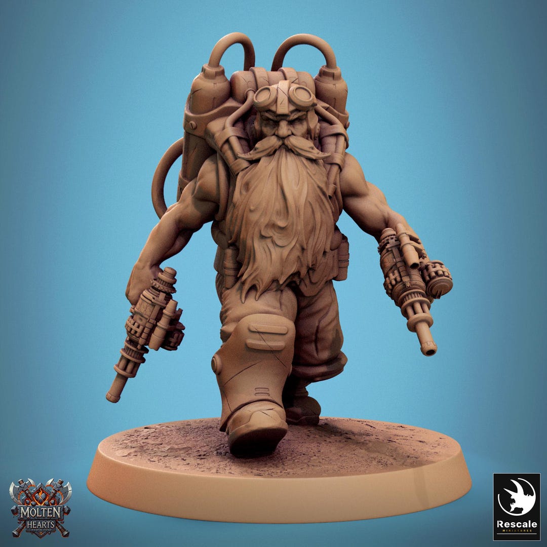 Dwarf Steampunk Dual Miniature for Dnd, DSA, Pathfinder, RPG Tabletop ...