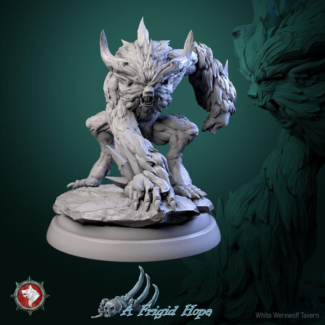 Winterbeast 5 - Miniature for Dnd, DSA, Pathfinder - Figure With Base ...