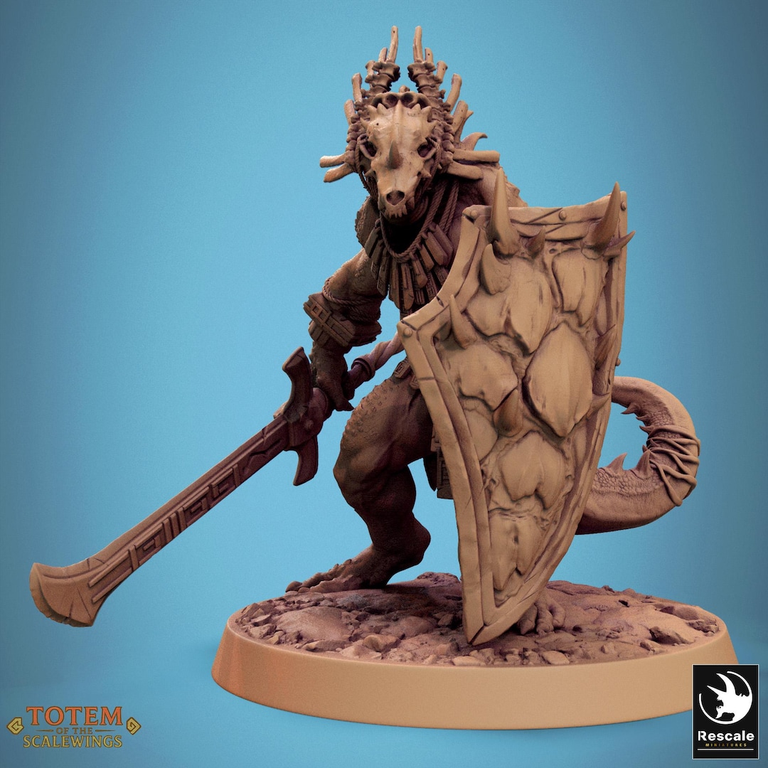 Lizard Warfang Guard - Lizardfolk Fighter Miniature for Dnd, DSA ...