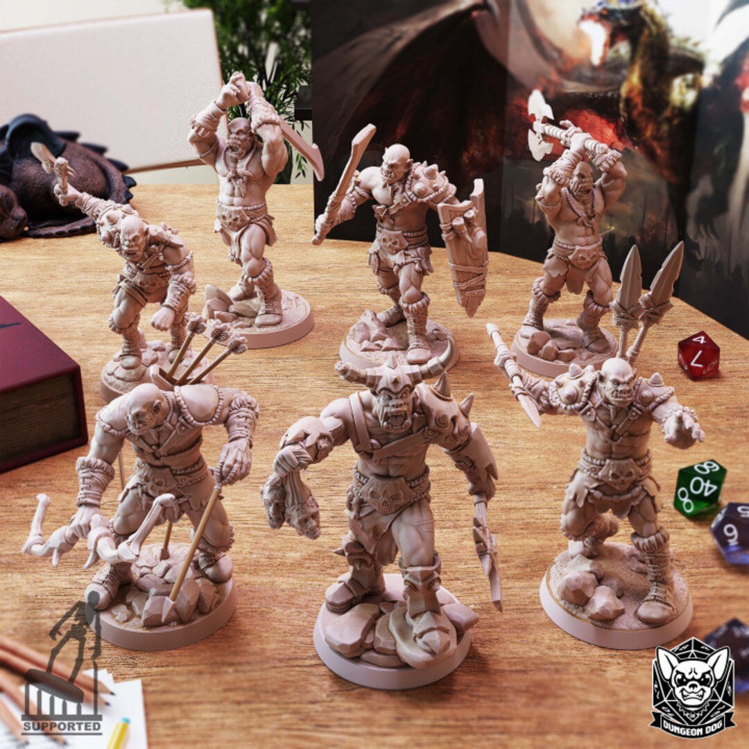 Orc Army - Horde With 7 Miniatures - Tabletop Dnd DSA and RPG Miniature ...