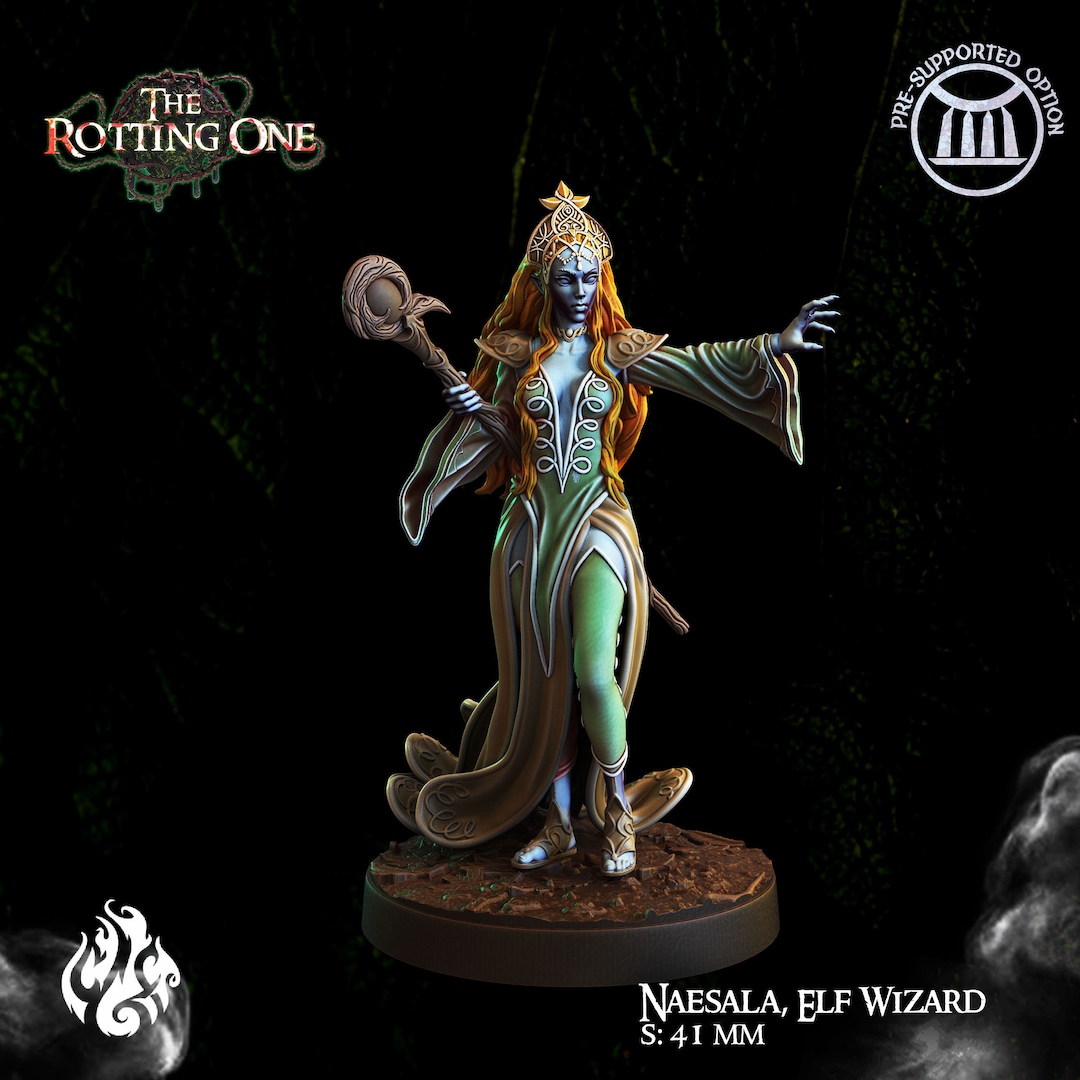 Naesala Elf Wizard Miniature for Dnd, DSA, Pathfinder 28 Mm, 32 Mm ...