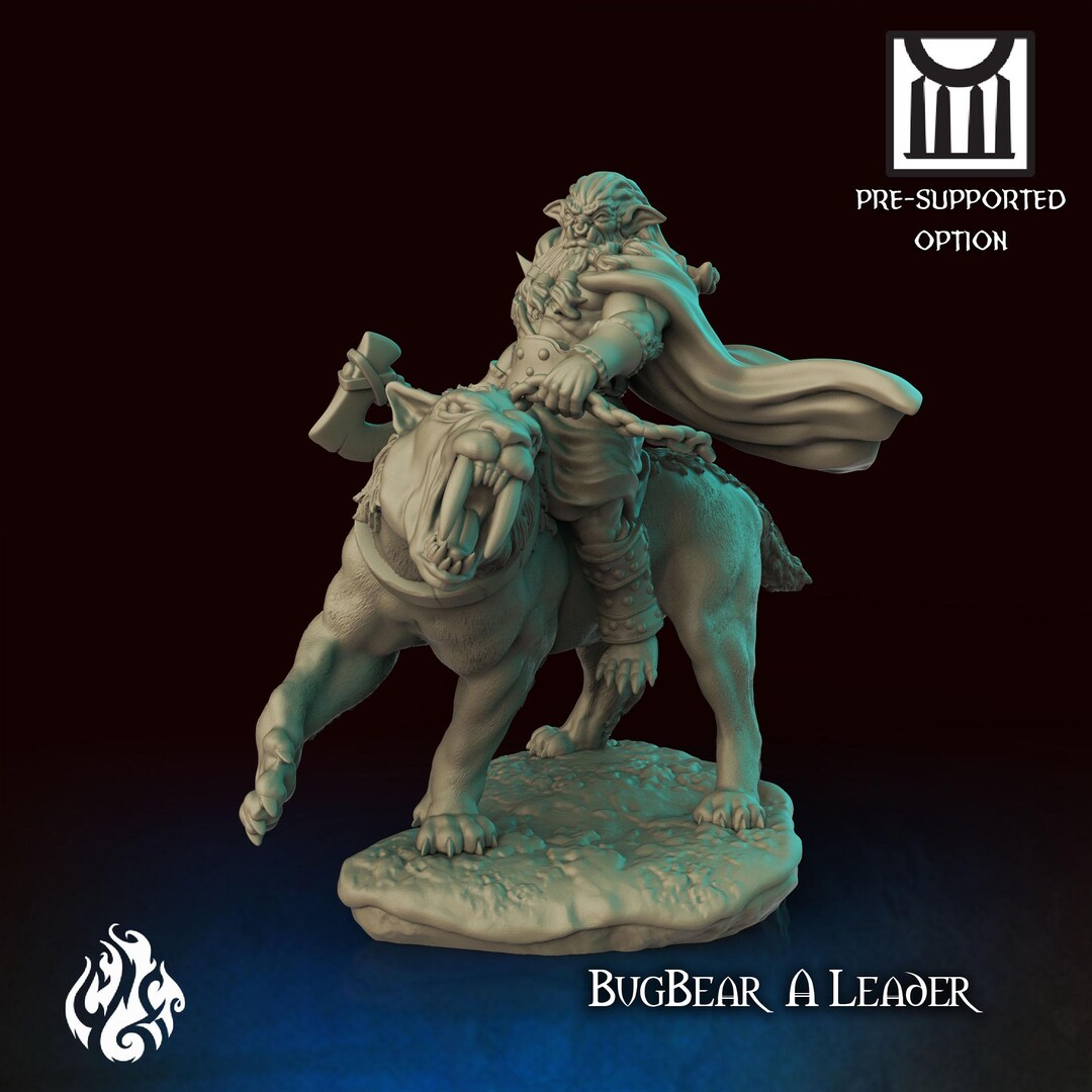 Bugbear Male Leader Miniature for Dnd, DSA, Pathfinder 28 Mm, 32 Mm ...