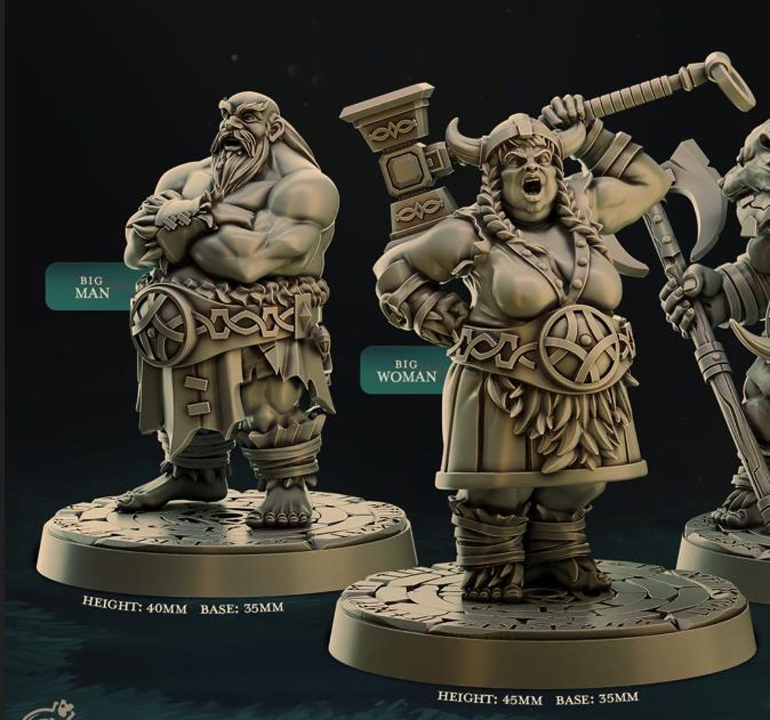 Heavy Vikings Miniature for Dnd, DSA, Pathfinder 28 Mm, 32 Mm, Figure ...