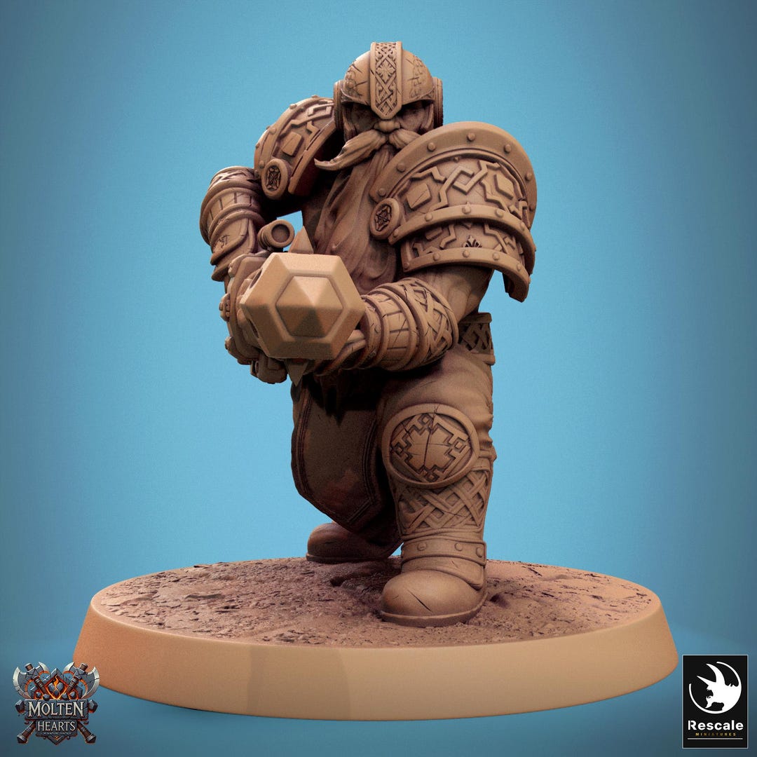 Dwarf Warrior - Miniature for Dnd, DSA, Pathfinder, RPG Tabletop Figure - Flamethrower, Shoot ...