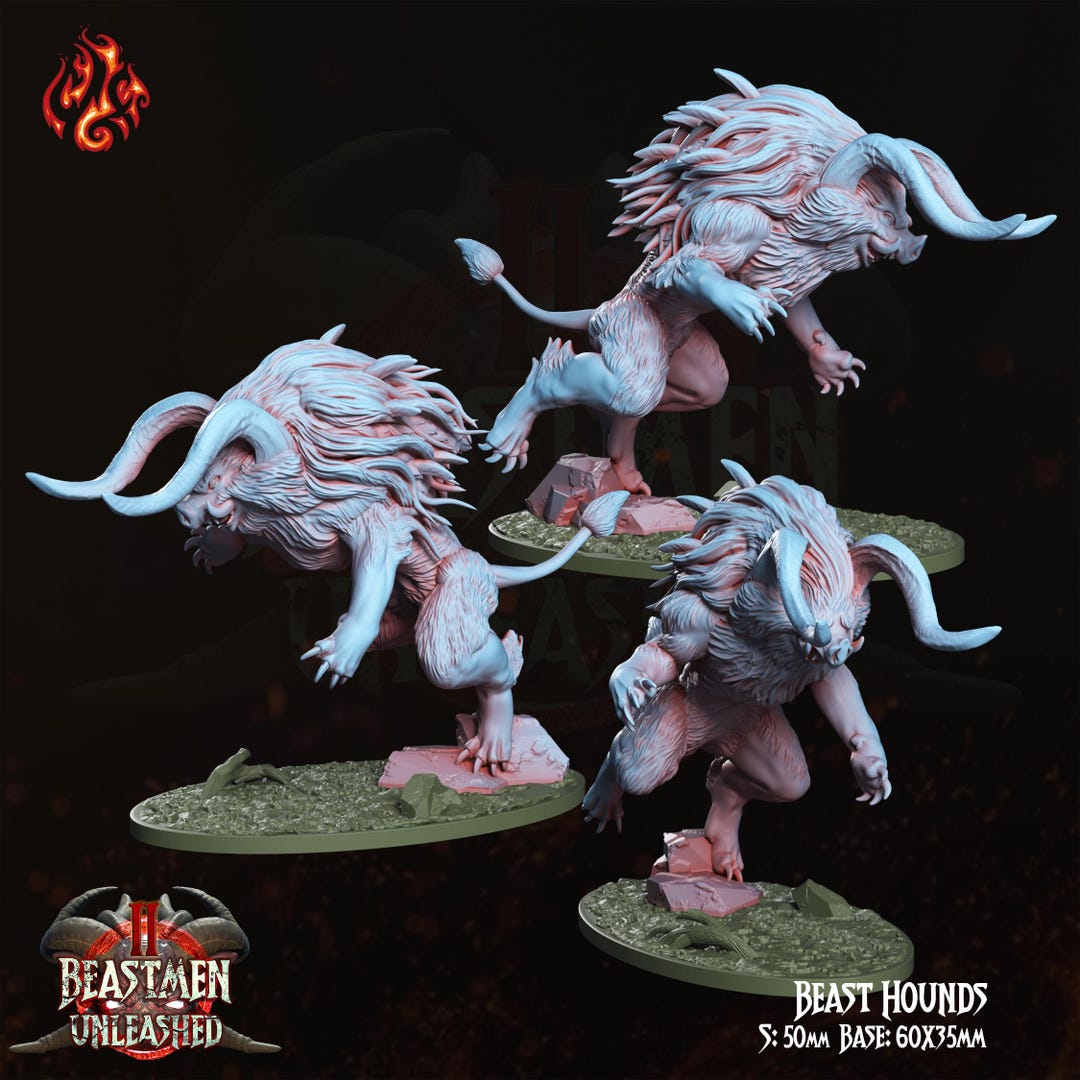 Beast Hound 2 Miniature for Dnd, DSA, Pathfinder 28 Mm, 32 Mm, Figure ...