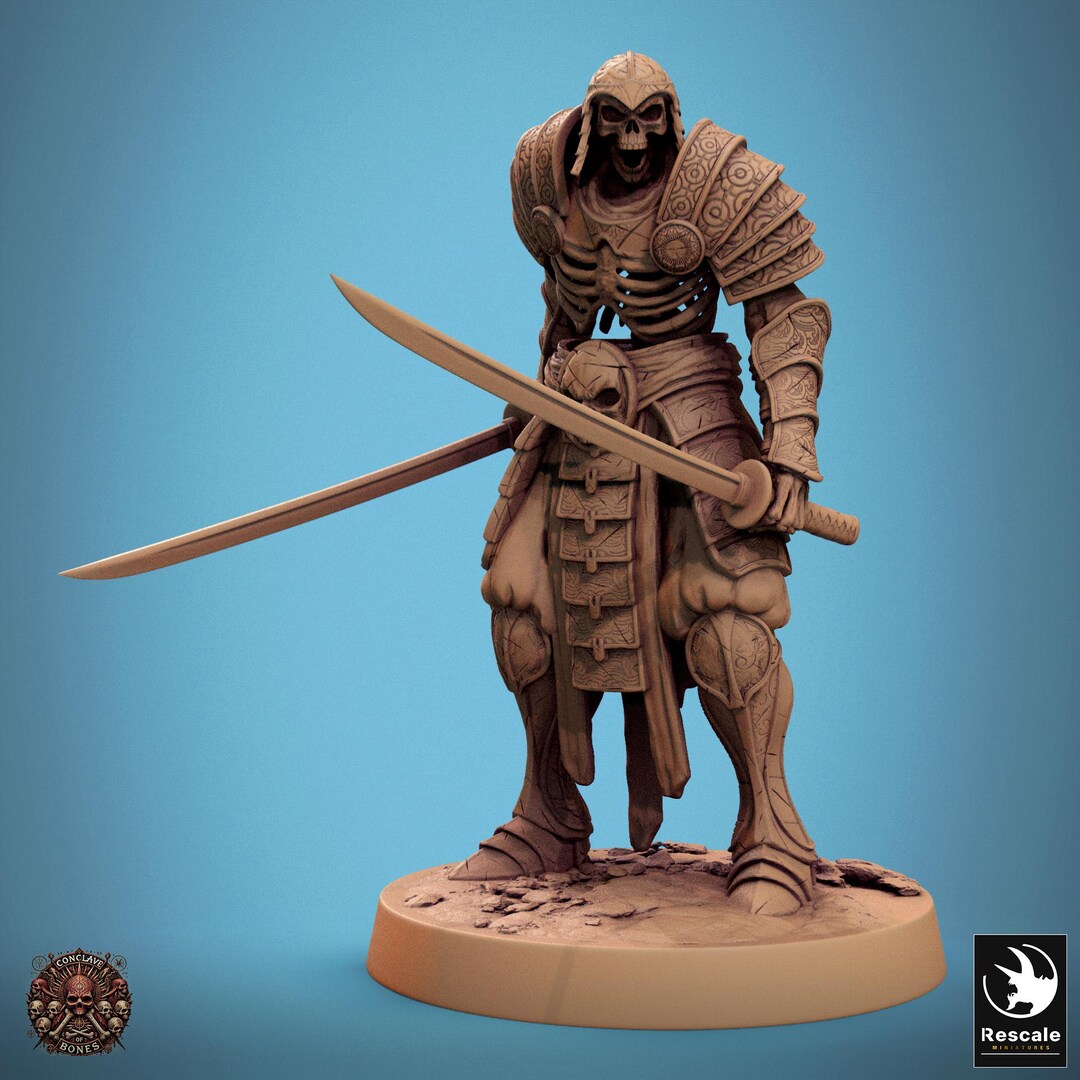 Oriental Skeleton Dualswordtaunt - Miniature for Dnd, DSA, Pathfinder ...