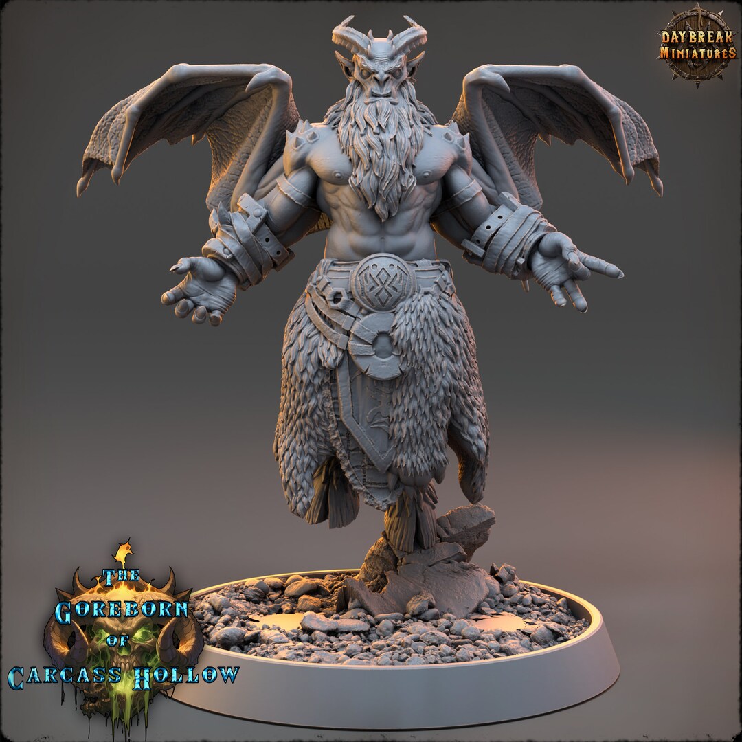 Demon Vexar Jorath Miniature for Dnd, DSA, Pathfinder 28 Mm, 32 Mm, Figure With Matching Base ...