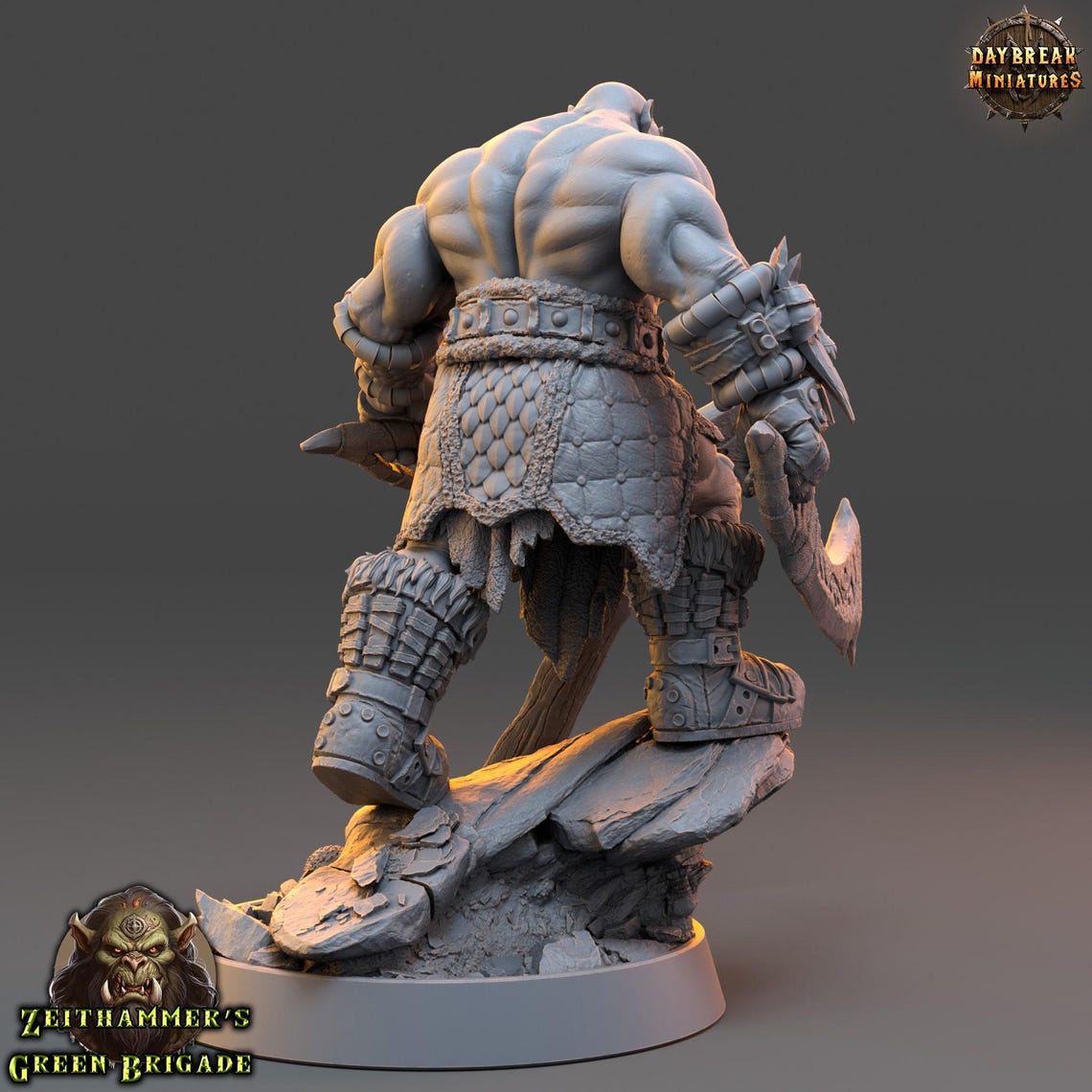 Orc Grozler Hang - Tabletop Dnd Miniature - 28 Mm, 32 Mm With Matching ...